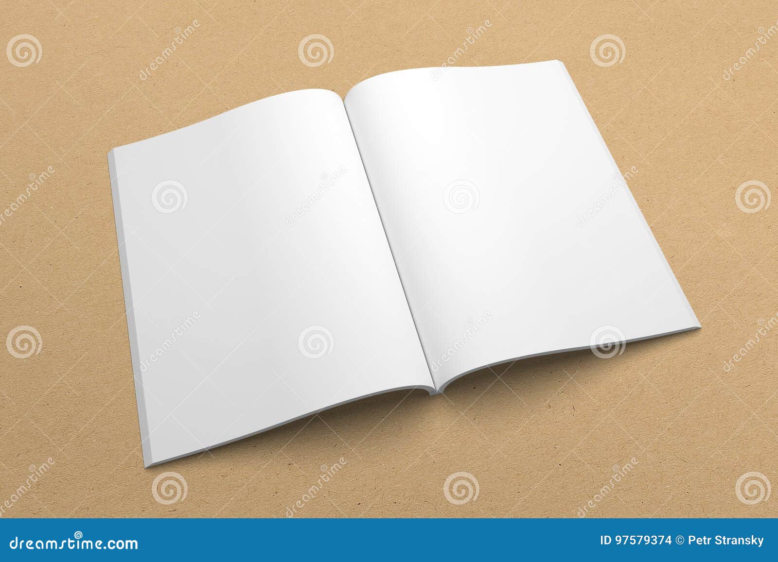 Brochure 3D Illustration Mockup on Recycled Paper Texture No. 3 Stock ...