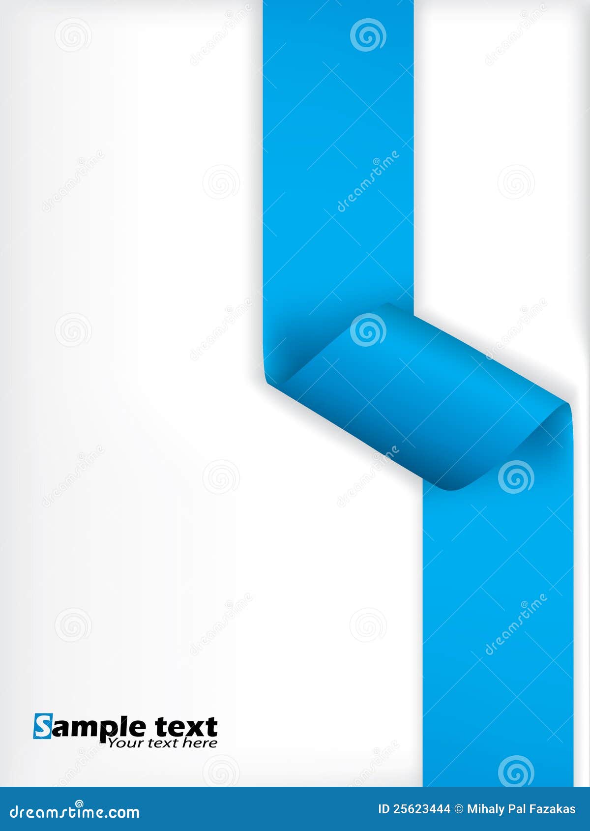 Brochure Design with Curly Blue Ribbon Stock Vector - Illustration of ...