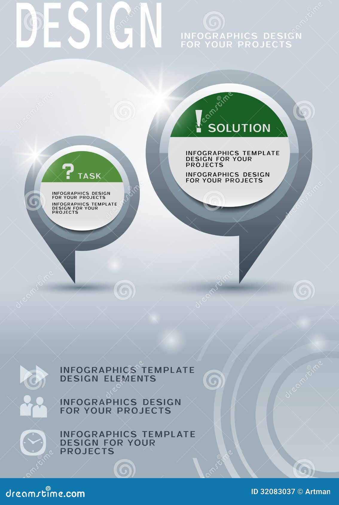 Round Infographic Chart. Infographic Design Template With 3, 4 And 5 ...