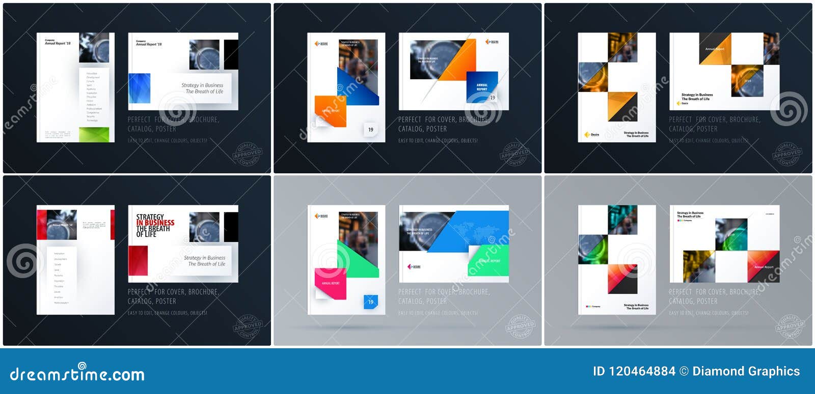 Brochure Design Rectangular Template. Colourful Modern Abstract Set ...