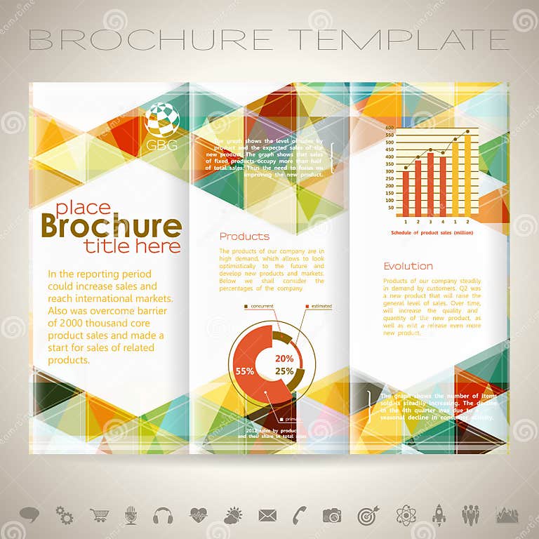 Brochure Design Template stock vector. Illustration of polygon - 45337928