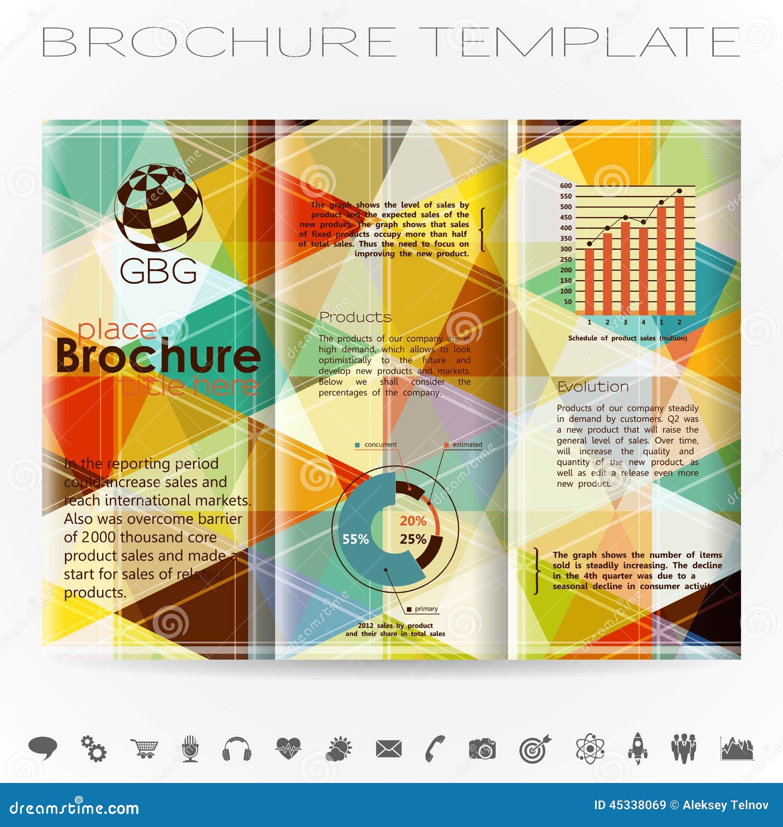 Brochure Design Template stock vector. Illustration of print - 45338069