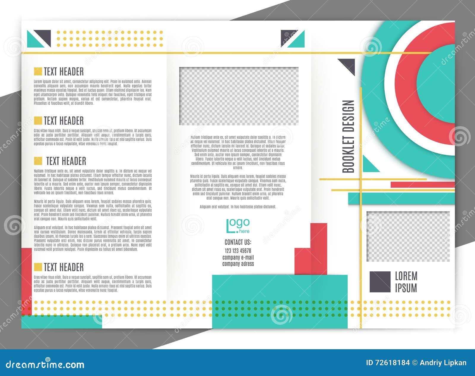 Brochure Design Template. Vector Trifold Geometric Abstract. Trandy ...