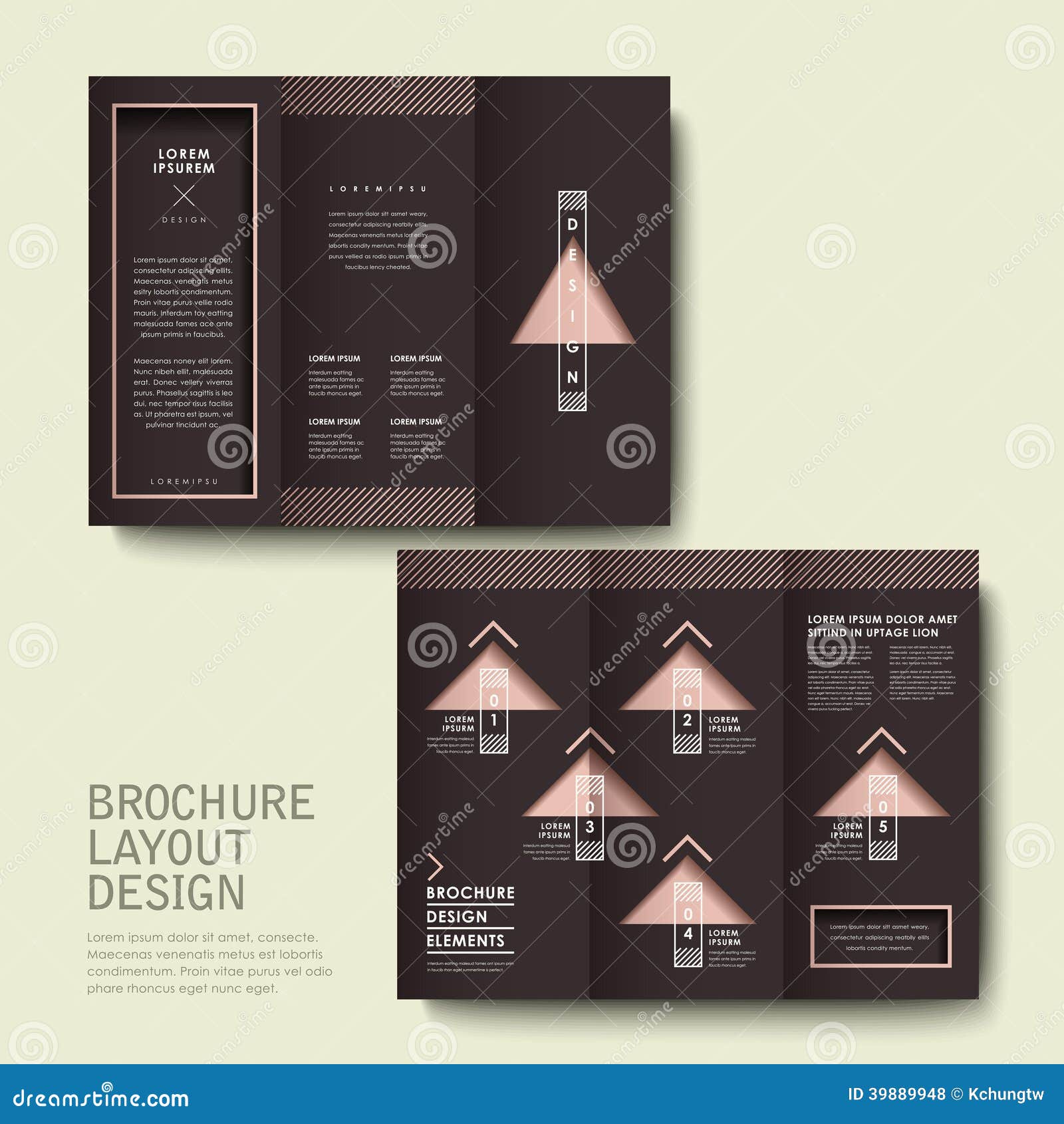 Brochure Design with Triangle Stock Vector - Illustration of brand ...
