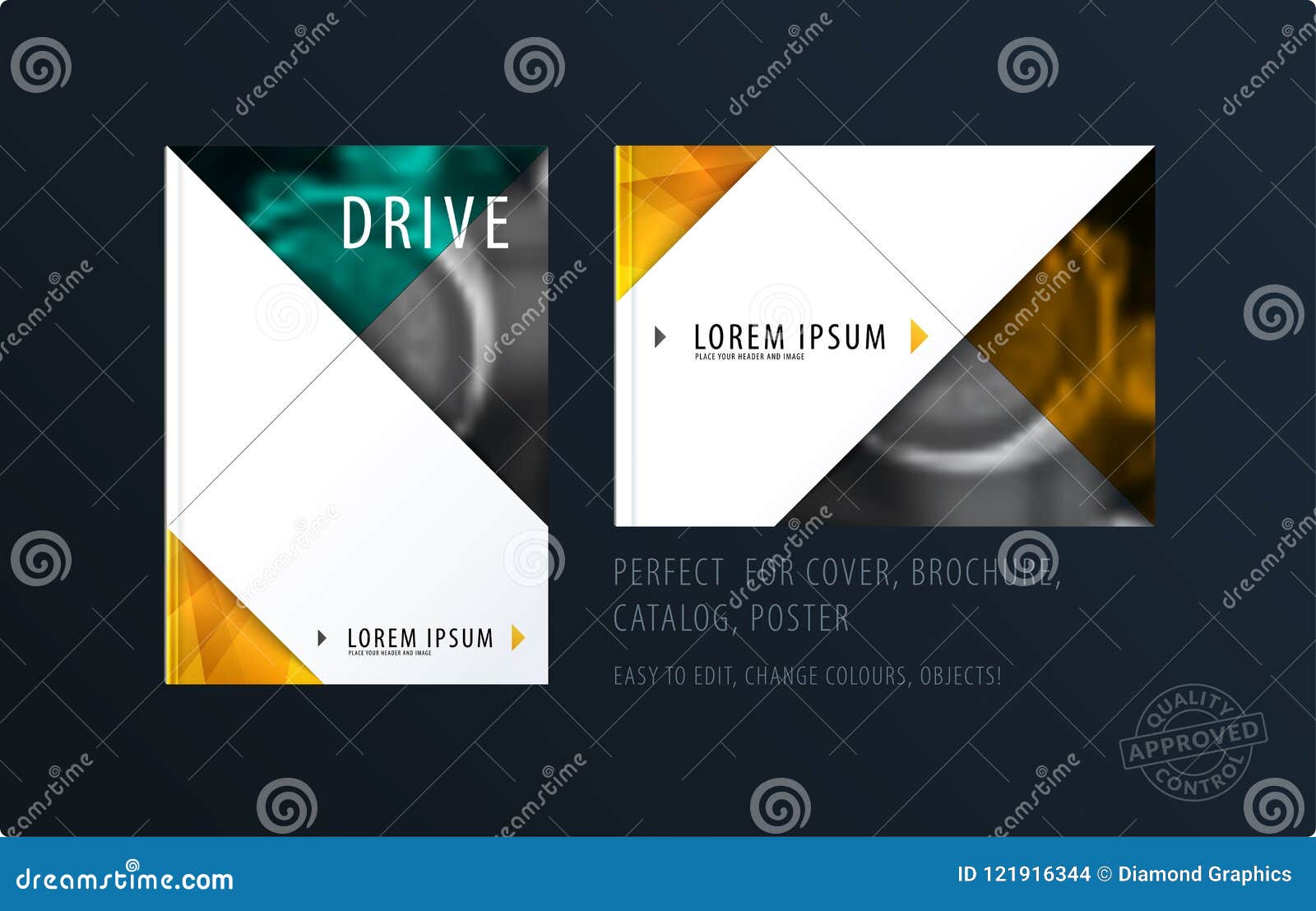 Brochure Design Triangular Template. Colourful Modern Abstract Set ...