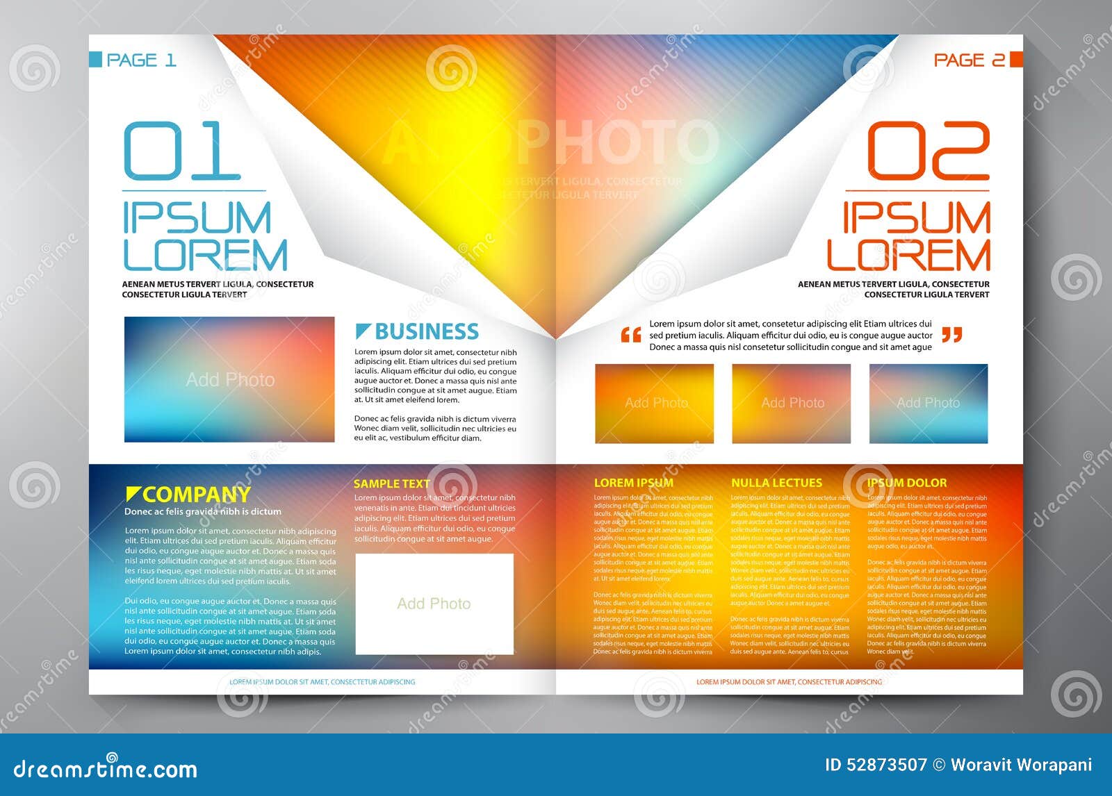 Brochure Design Two Pages A4 Template Stock Vector - Illustration of ...