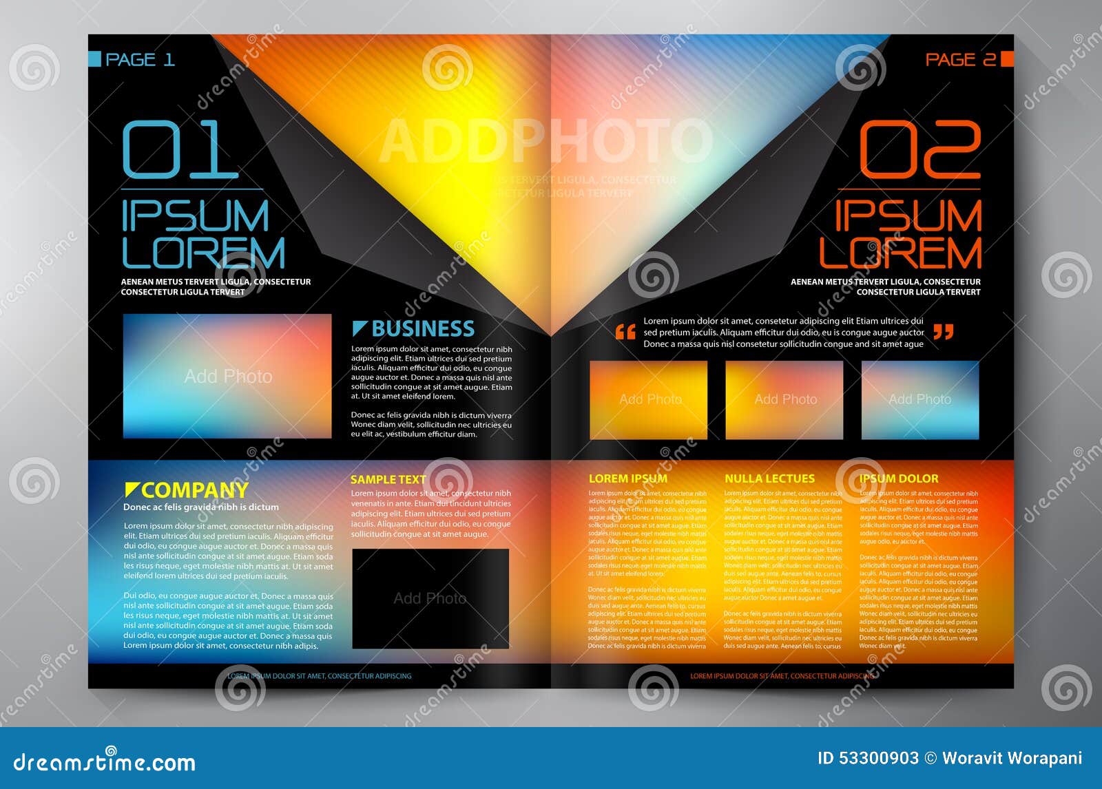 Brochure Design Two Pages A4 Template Stock Vector - Illustration of ...