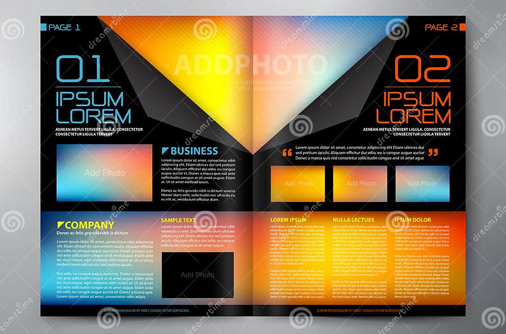 Brochure Design Two Pages A4 Template Stock Vector - Illustration of ...
