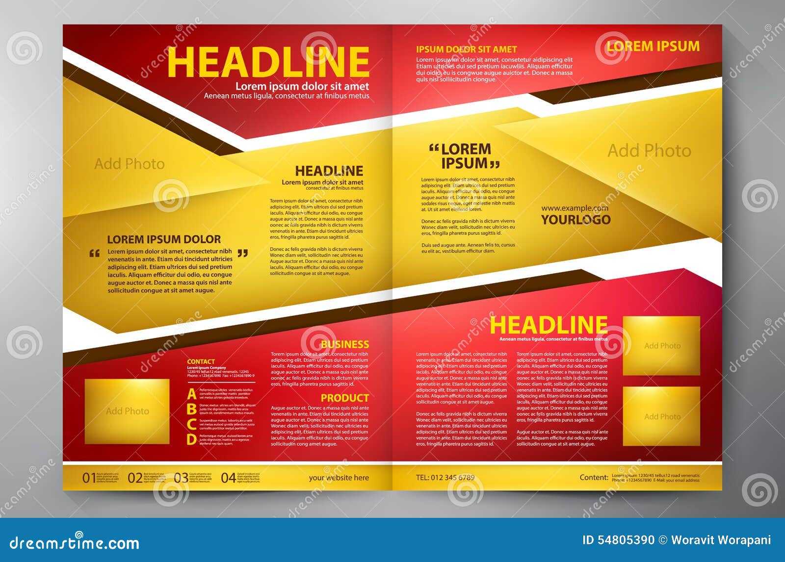Brochure Design Two Pages A4 Template. Stock Vector - Illustration of ...