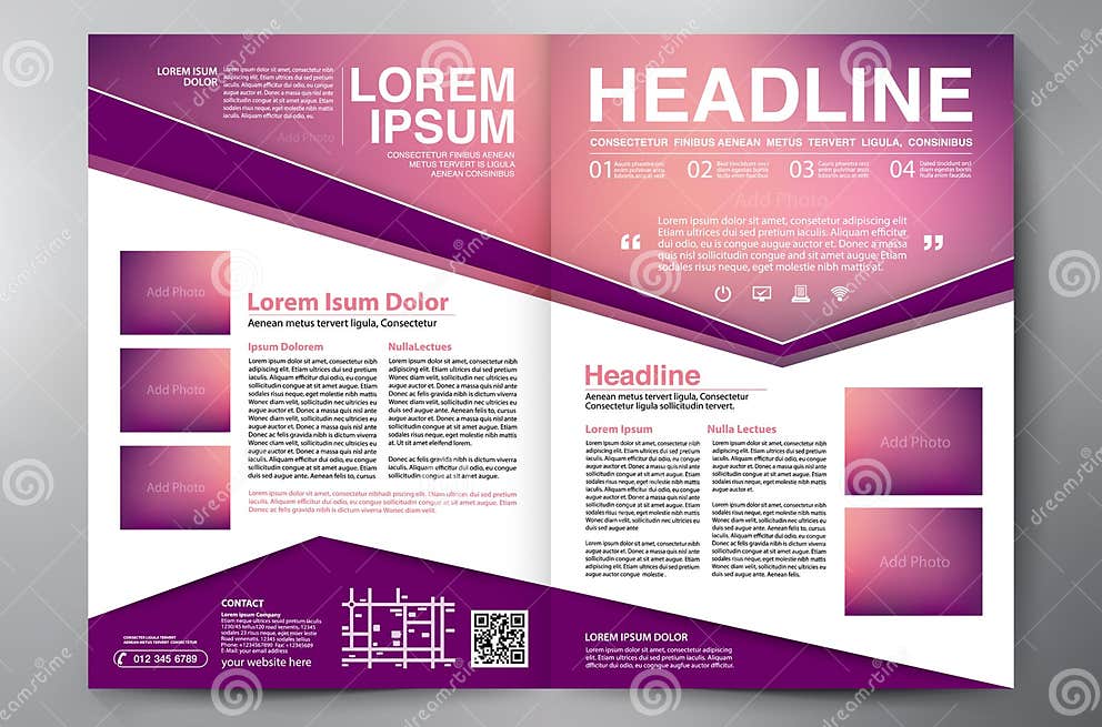 Brochure Design Two Pages A4 Template. Stock Vector - Illustration of ...