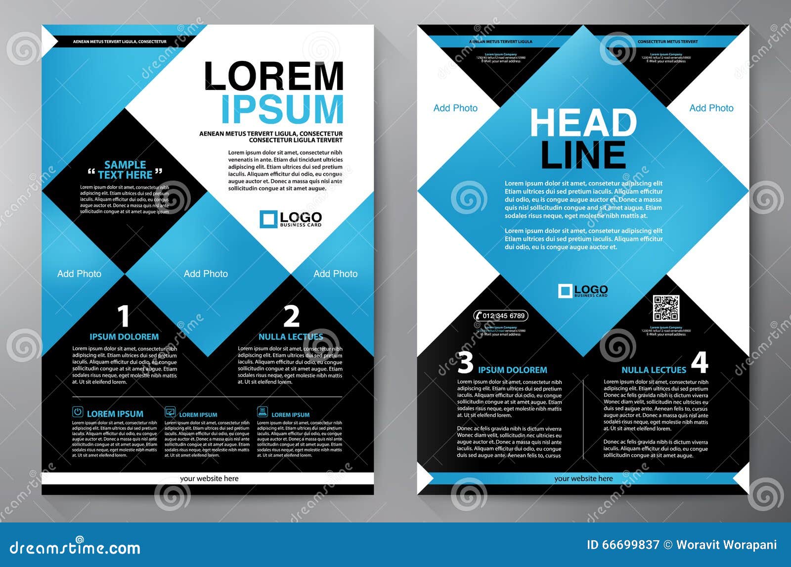 Brochure Design Two Pages A4 Template. Stock Vector - Illustration of ...