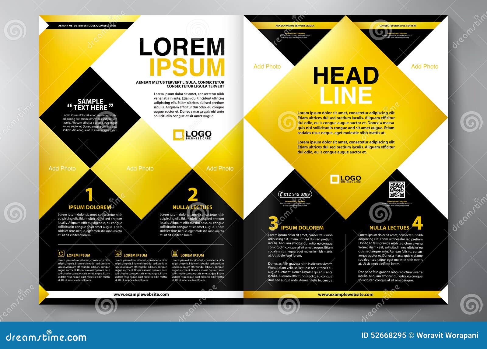 Brochure Design Two Pages A4 Vector Template Stock Vector ...