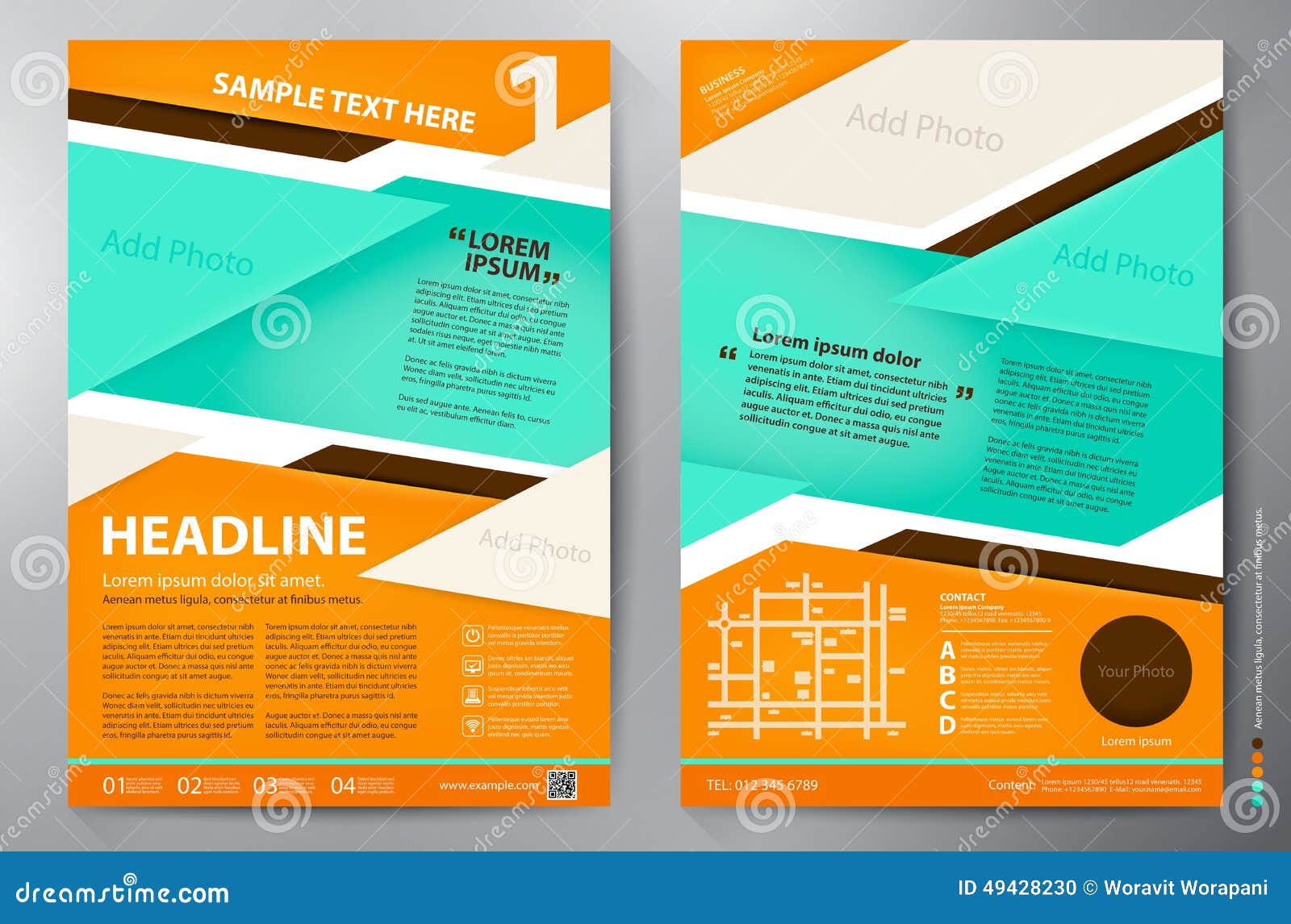 Brochure Design A4 Vector Template. Stock Vector - Illustration of ...