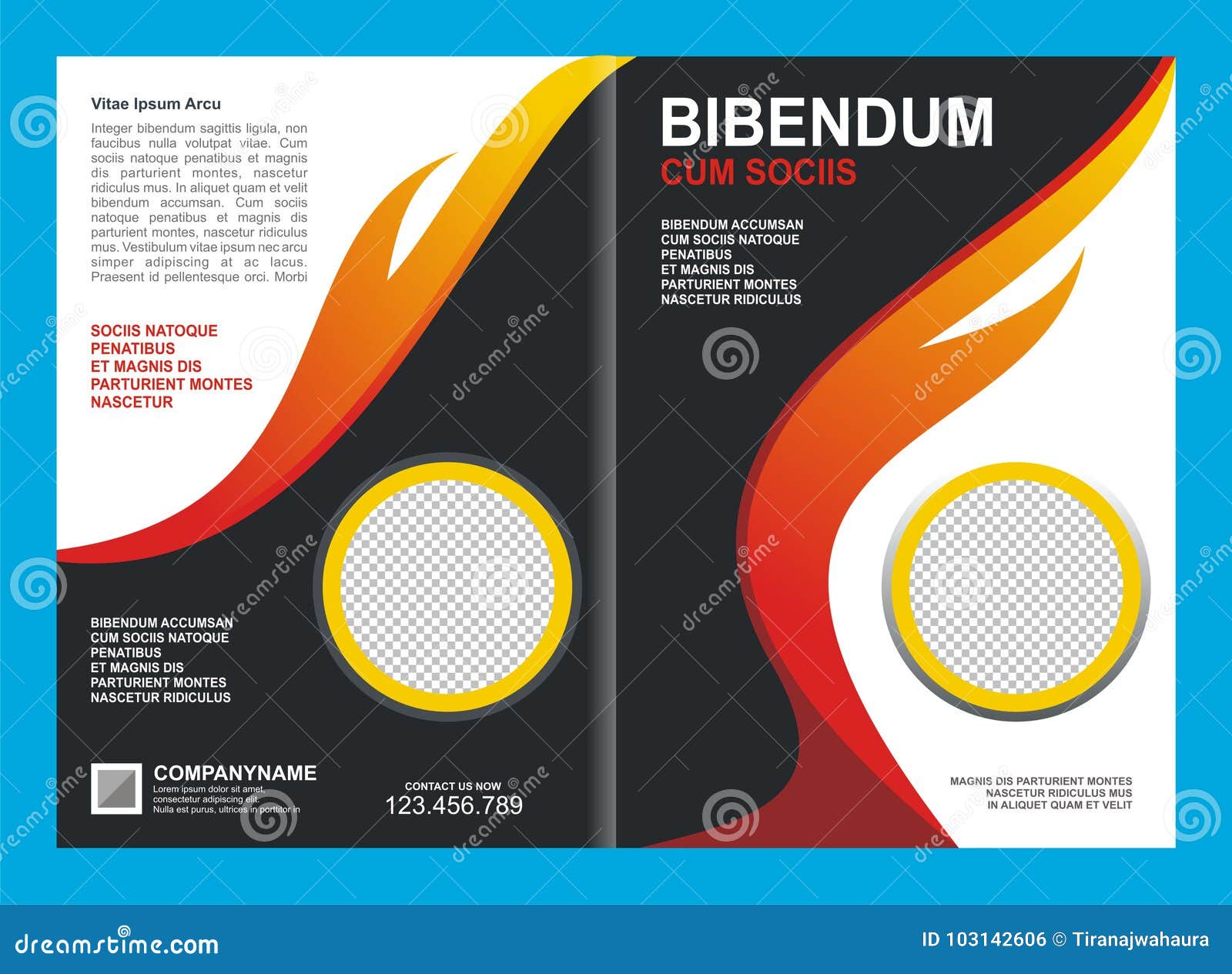 Brochure, Flyer, Template with Fire Design Stock Vector - Illustration ...