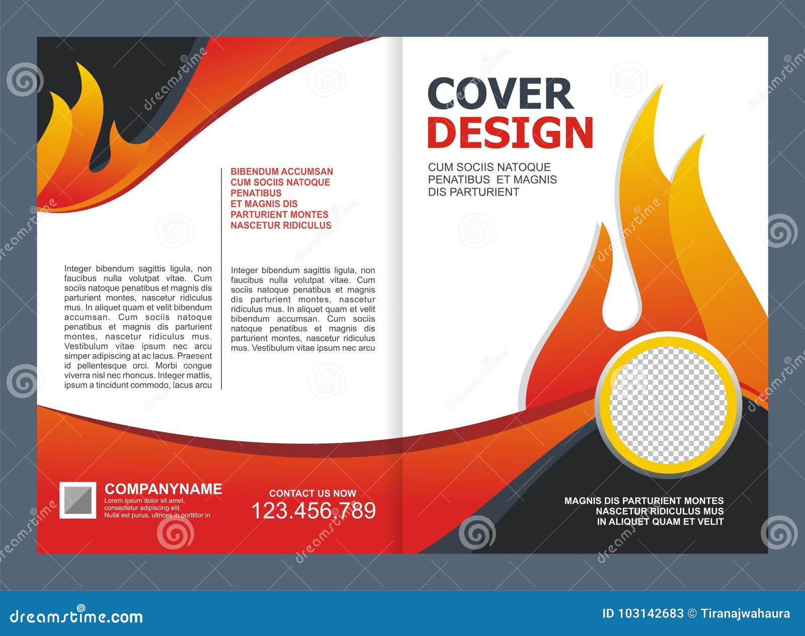 Brochure, Flyer, Template with Fire Design Stock Vector - Illustration ...