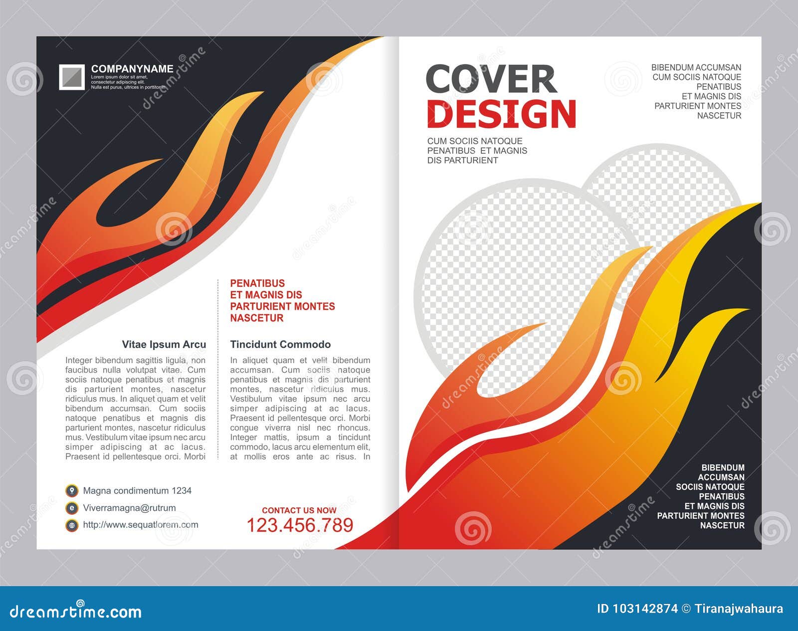 Brochure, Flyer, Template with Fire Design Stock Vector - Illustration ...