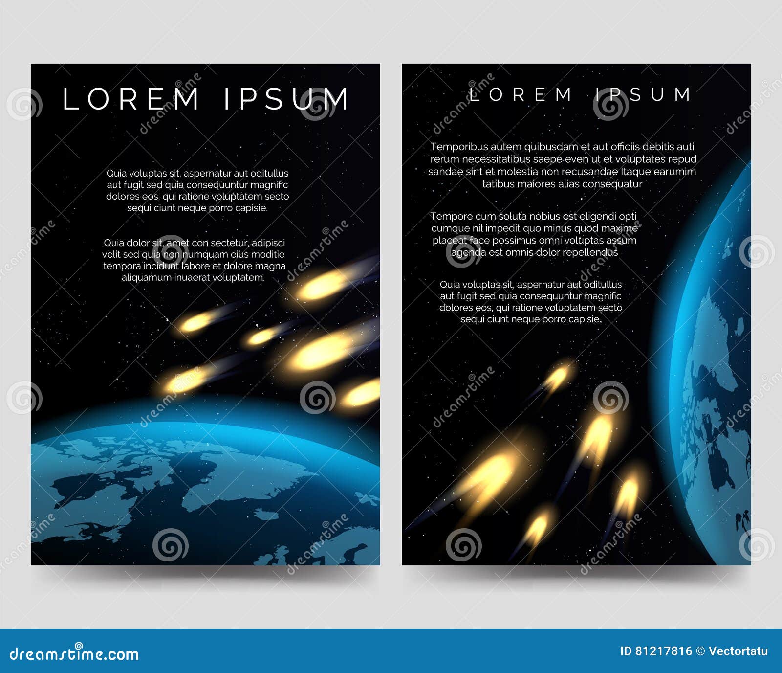 Brochure Flyers with Meteor Shower Stock Vector - Illustration of ...