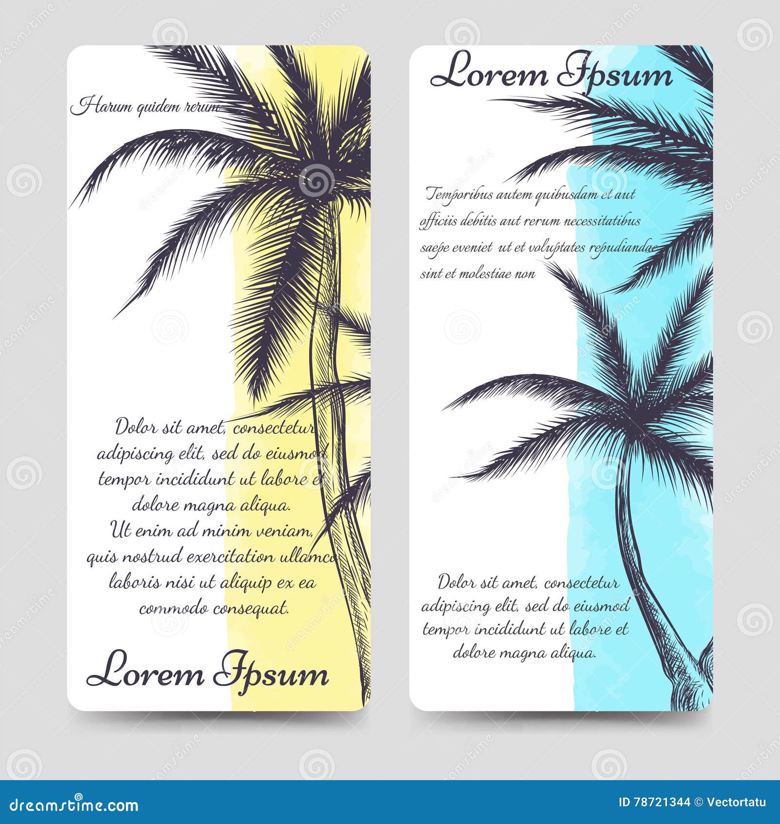 Brochure Flyers Template with Palm Tree Stock Vector - Illustration of ...