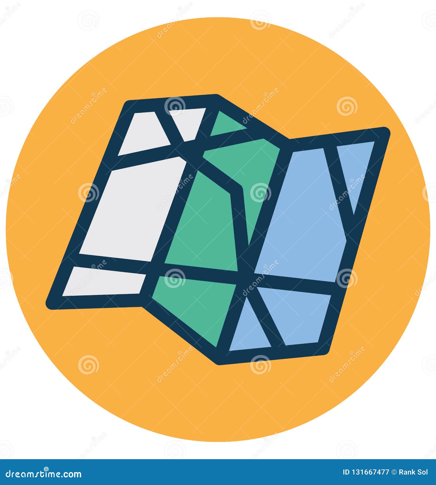 Brochure, Folded Map Isolated Vector Icon that Can Easily Modify or ...