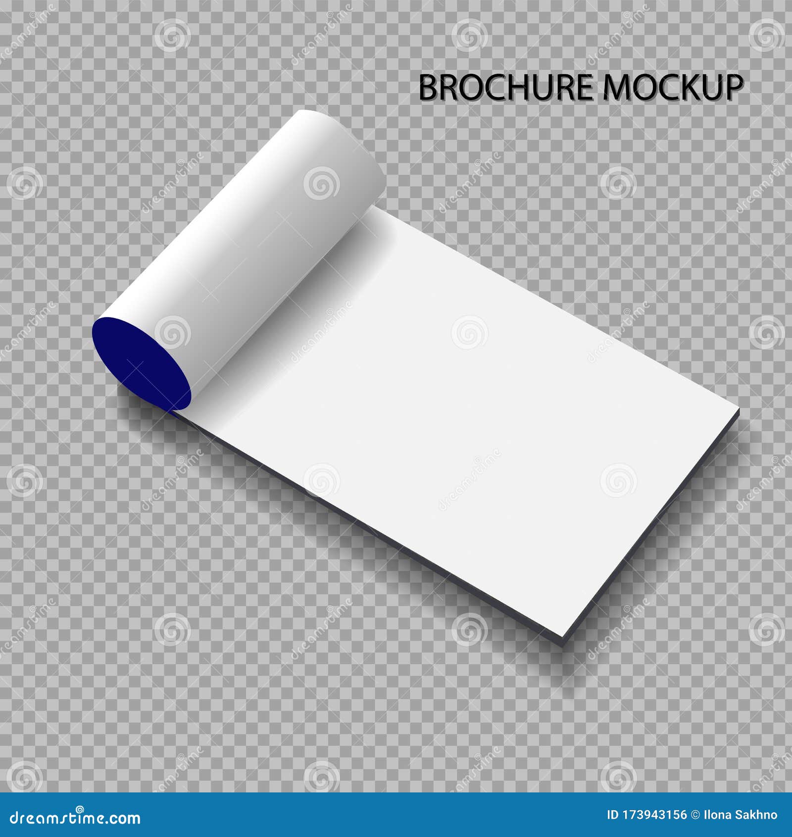Brochure with a Folded Sheet. Mocap Stock Illustration - Illustration ...