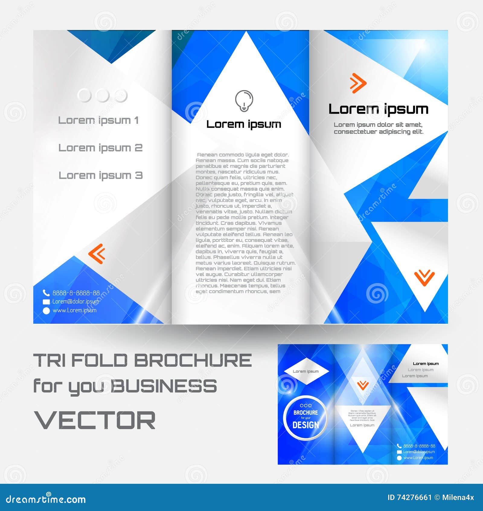 Brochure Folder Leaflet Geometric Triangle Rhombus Abstract Element ...