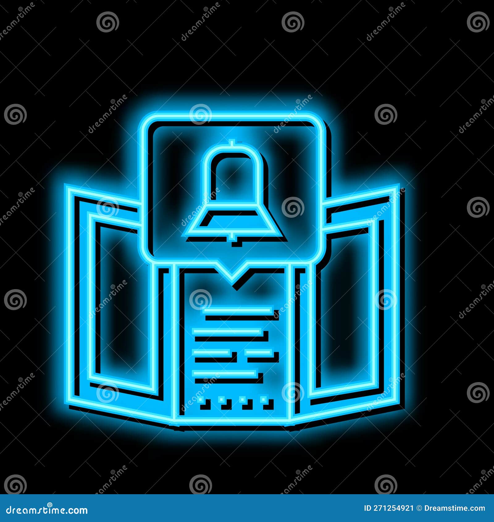 Brochure with Important Information Neon Glow Icon Illustration Stock ...