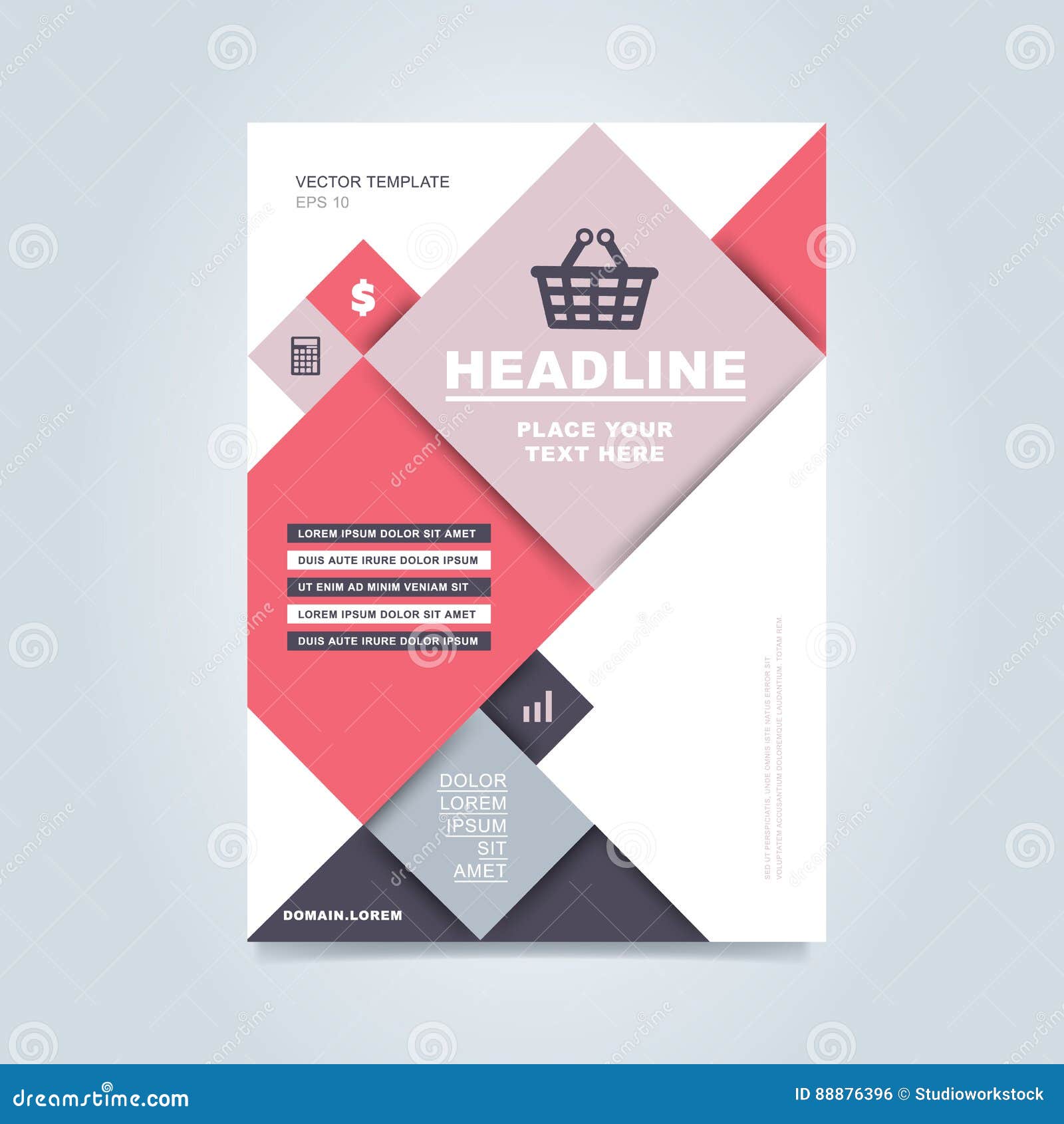 Brochure Layout Design Raster Illustration Stock Illustration ...