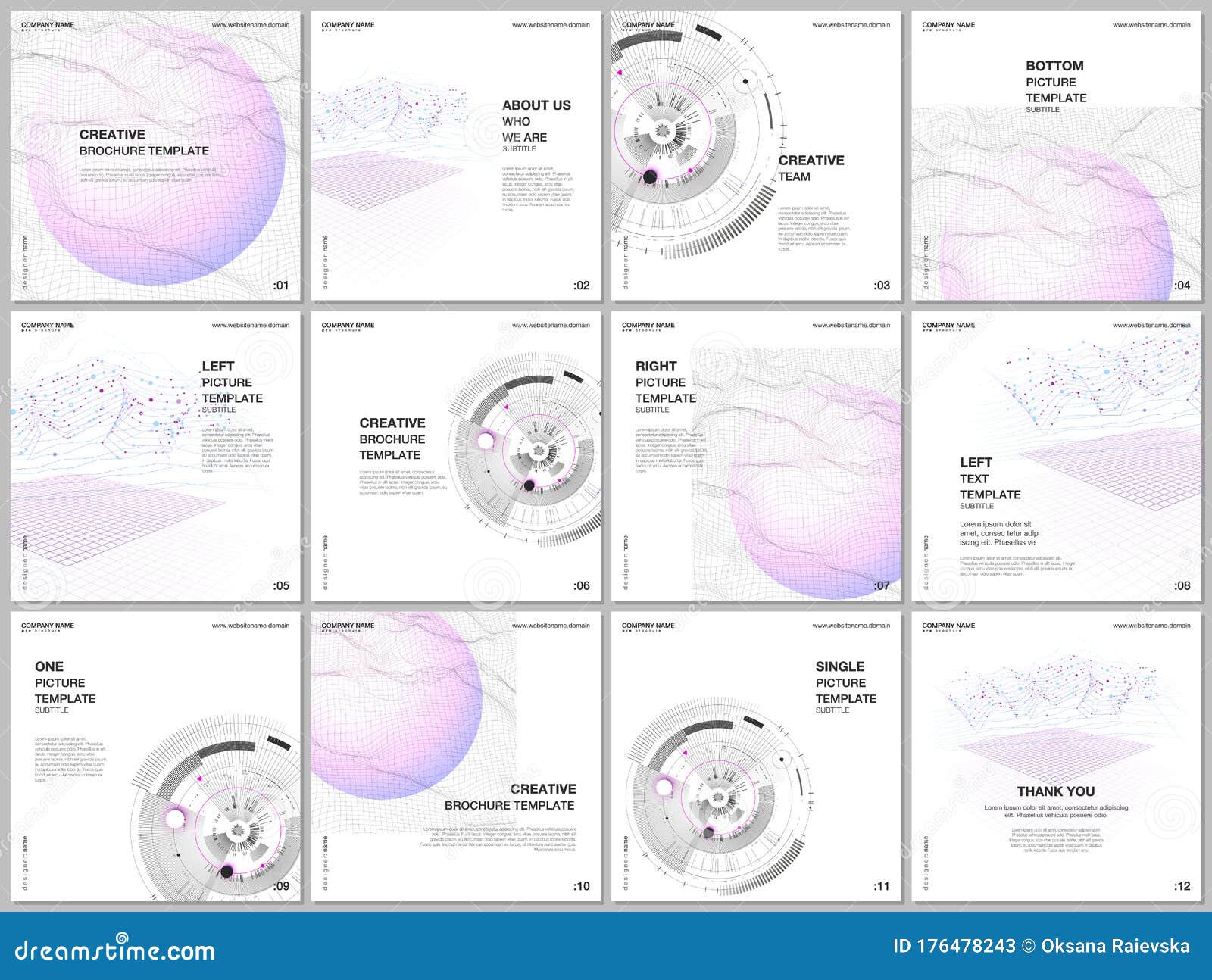 Brochure Layout of Square Format Covers Design Template for Square ...