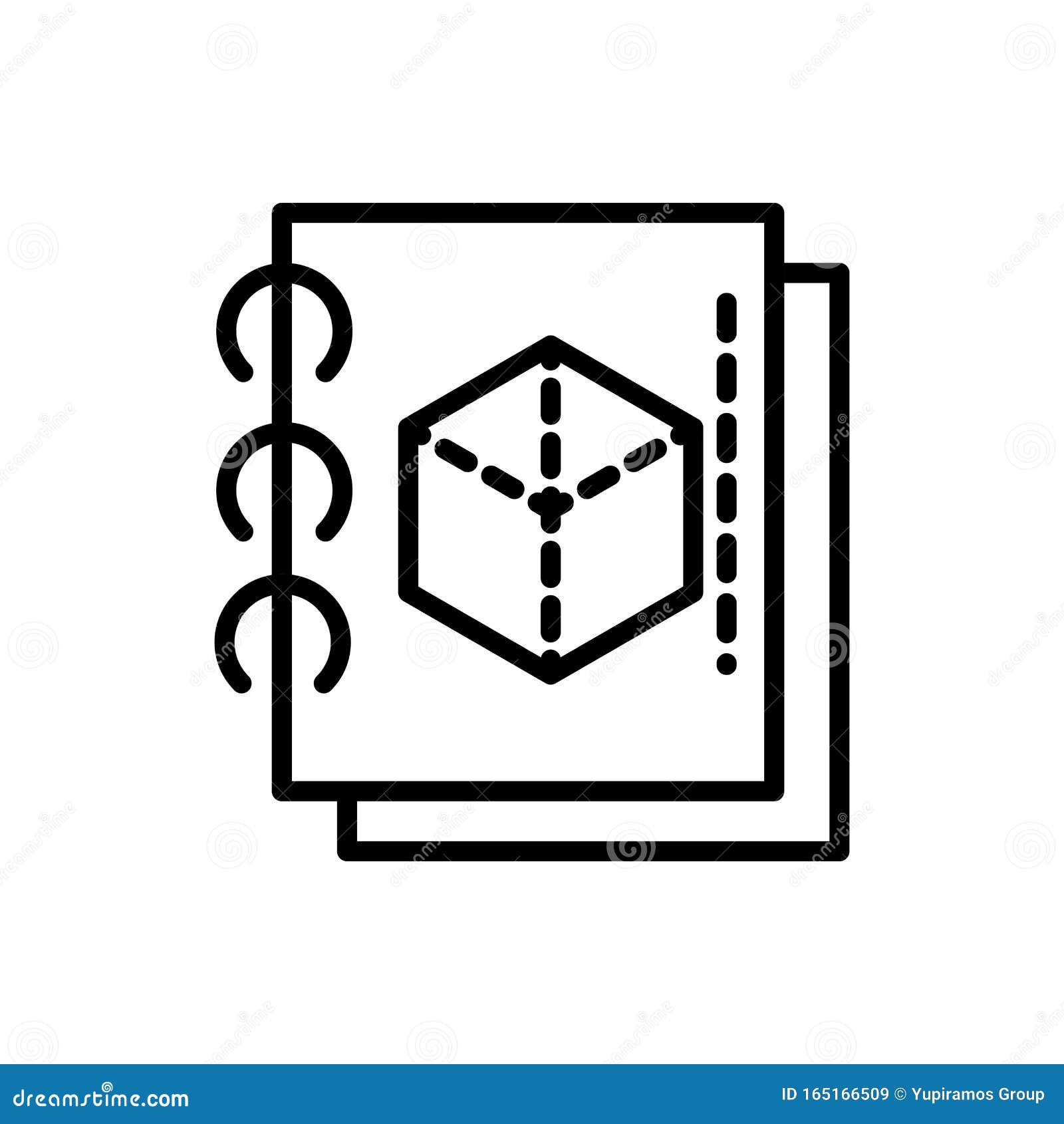 Brochure Modeling Plan Architecture Icon Line Style Stock Vector ...