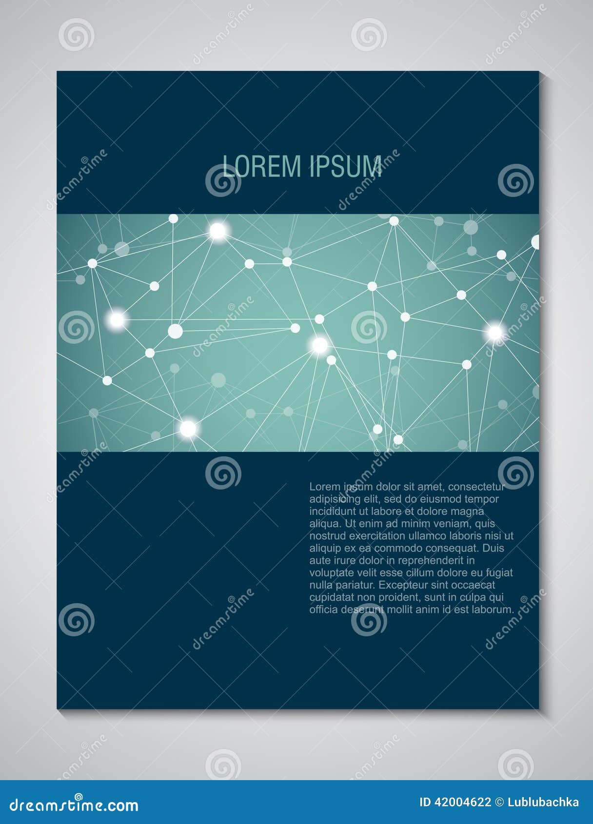 Brochure Navy Blue Cover Design Template with Abst Stock Vector ...