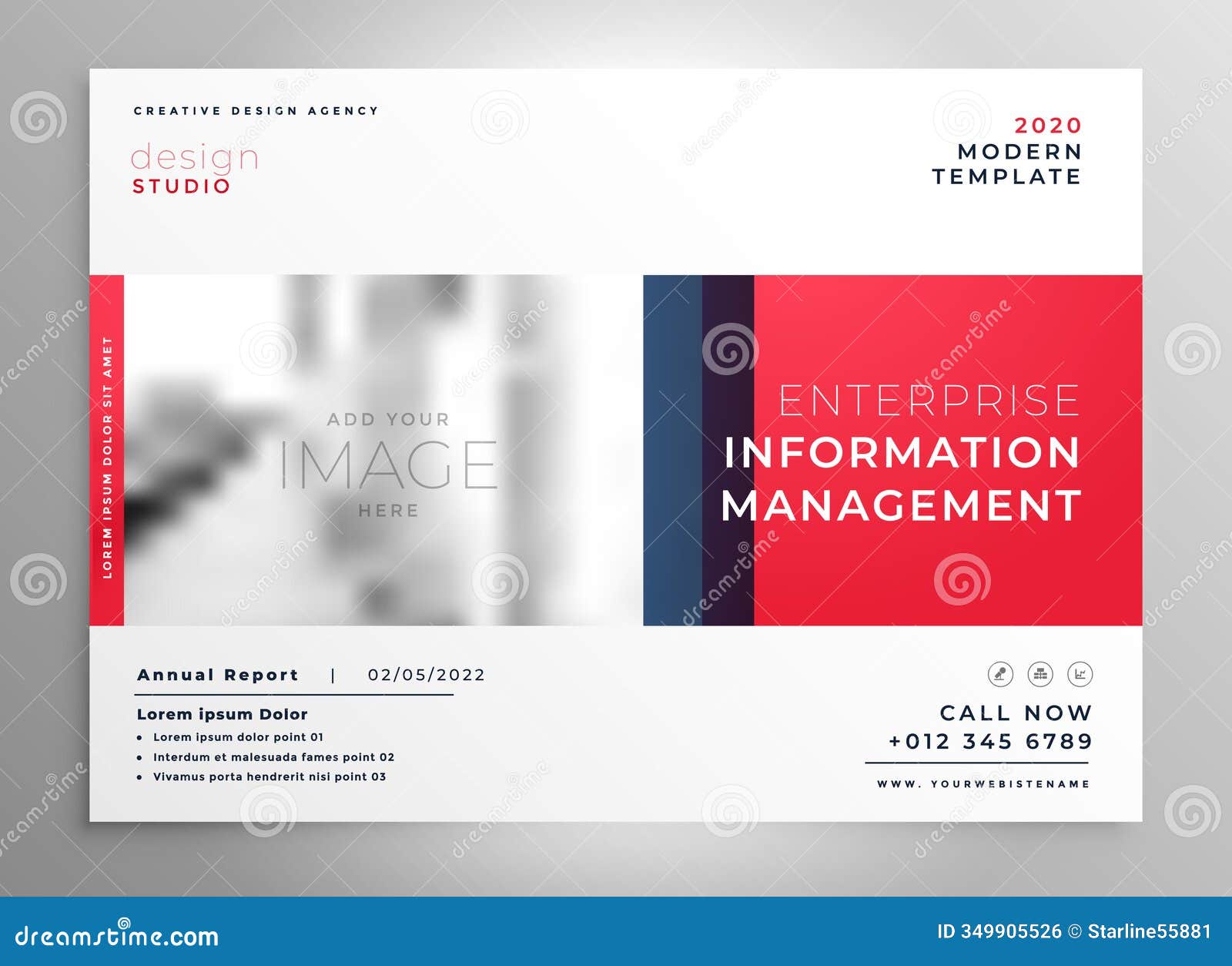 Brochure Presentation Design Template in Red Color Stock Vector ...