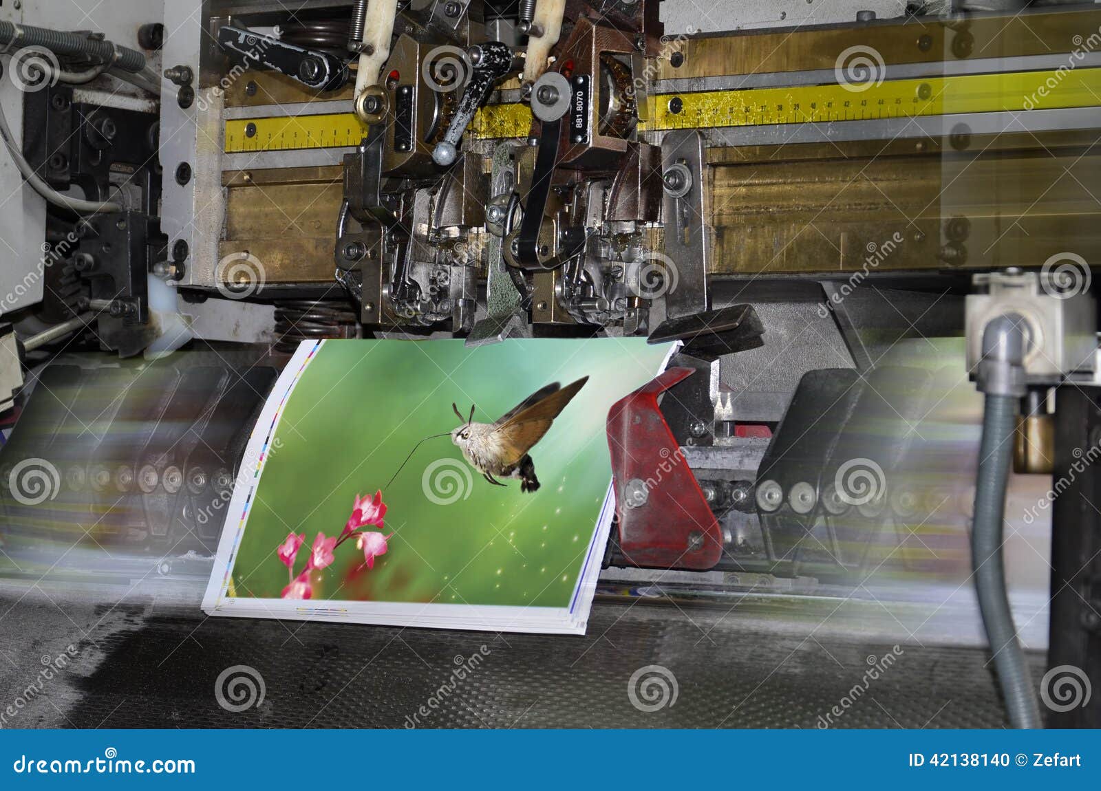Brochure stitching process stock photo. Image of roto - 42138140