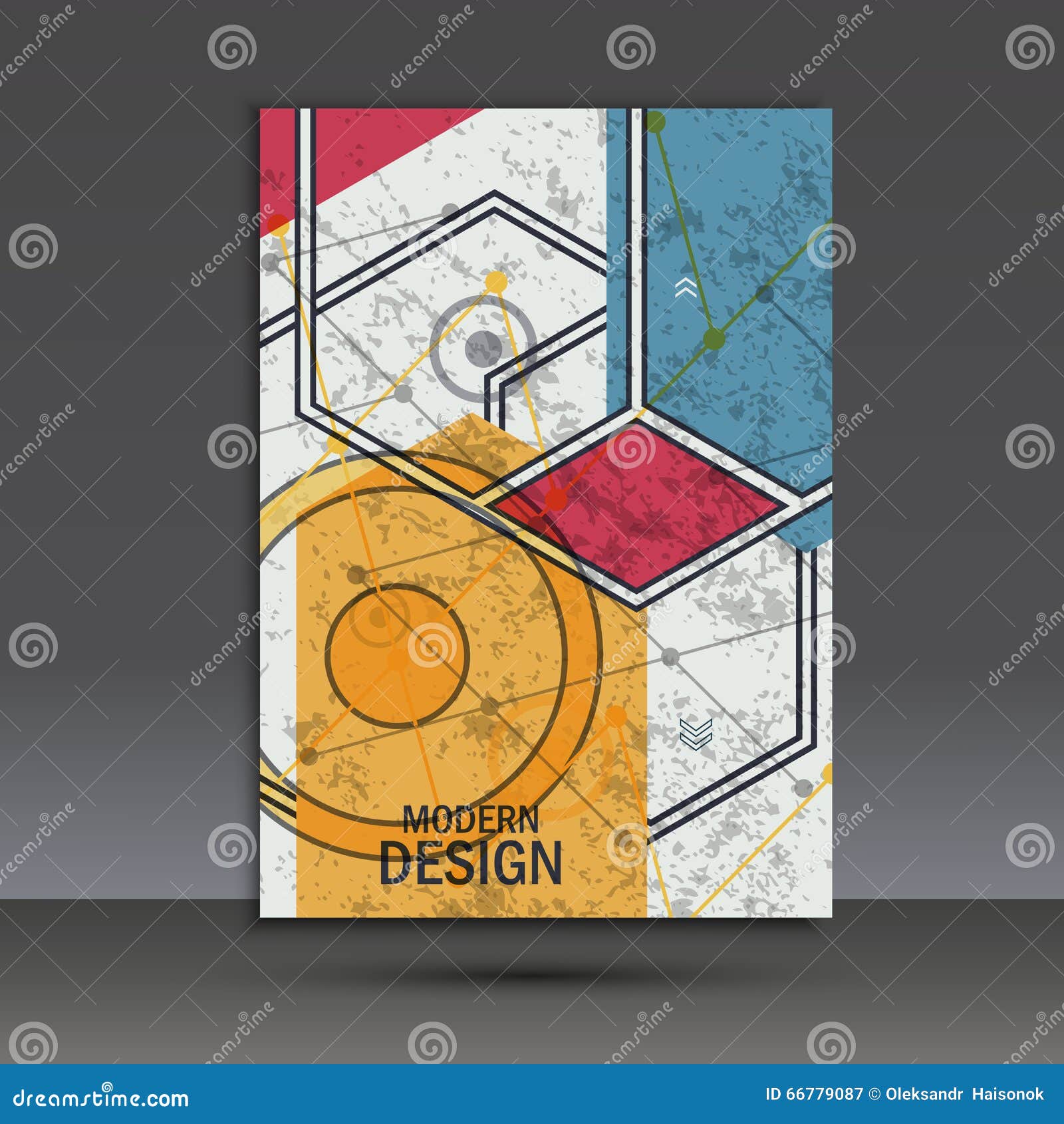 Brochure Template with Abstract Geometric Design Stock Vector ...
