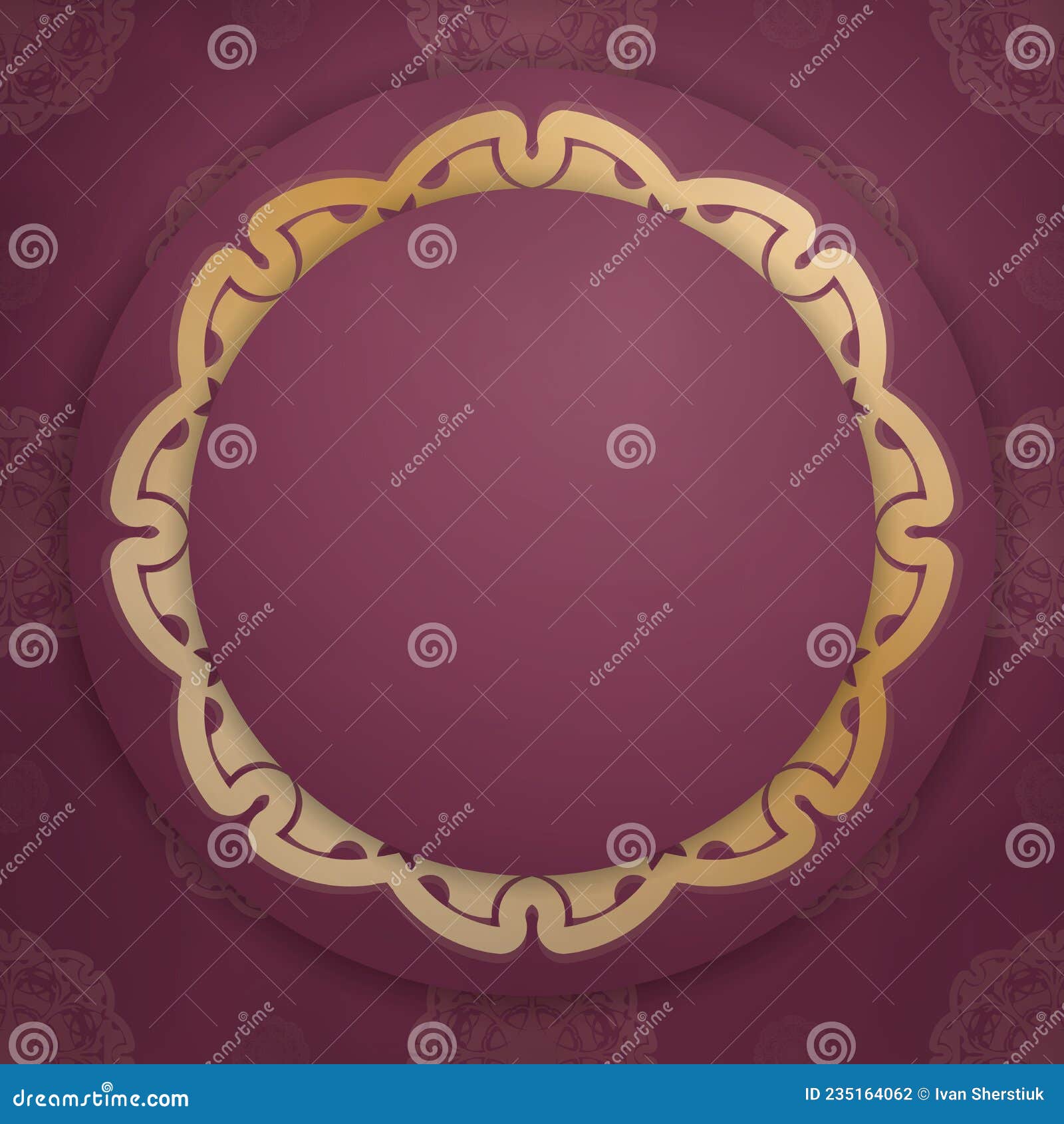 Brochure Template Burgundy with Indian Gold Pattern for Your Design ...