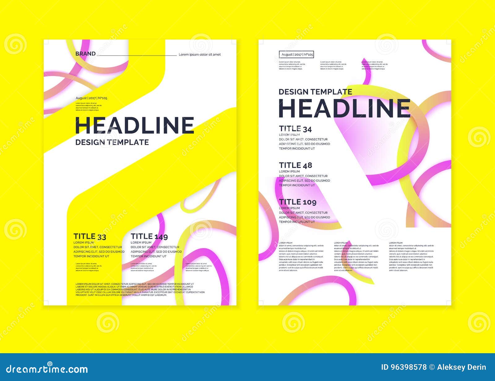 Modern Journal Mockup With Clipart-Style Art Stock Photography ...