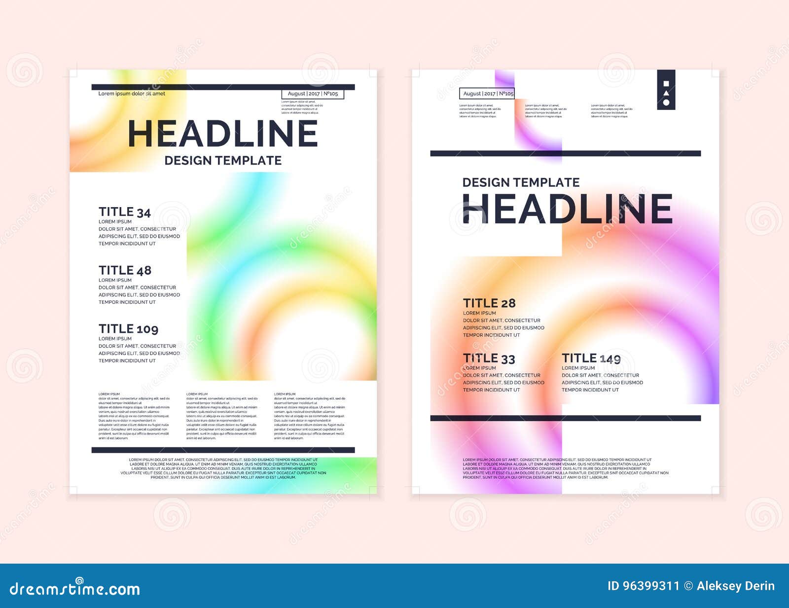 Modern Journal Mockup With Clipart-Style Art Stock Photography ...