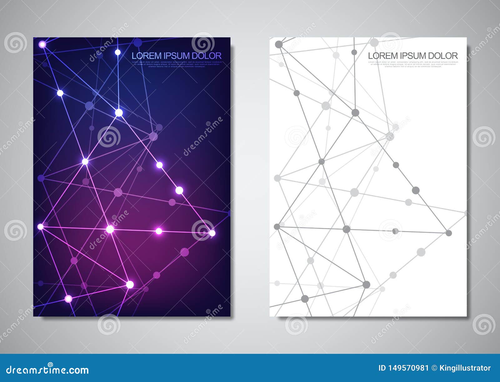 Brochure Template or Cover Design. Digital Technology with Plexus ...