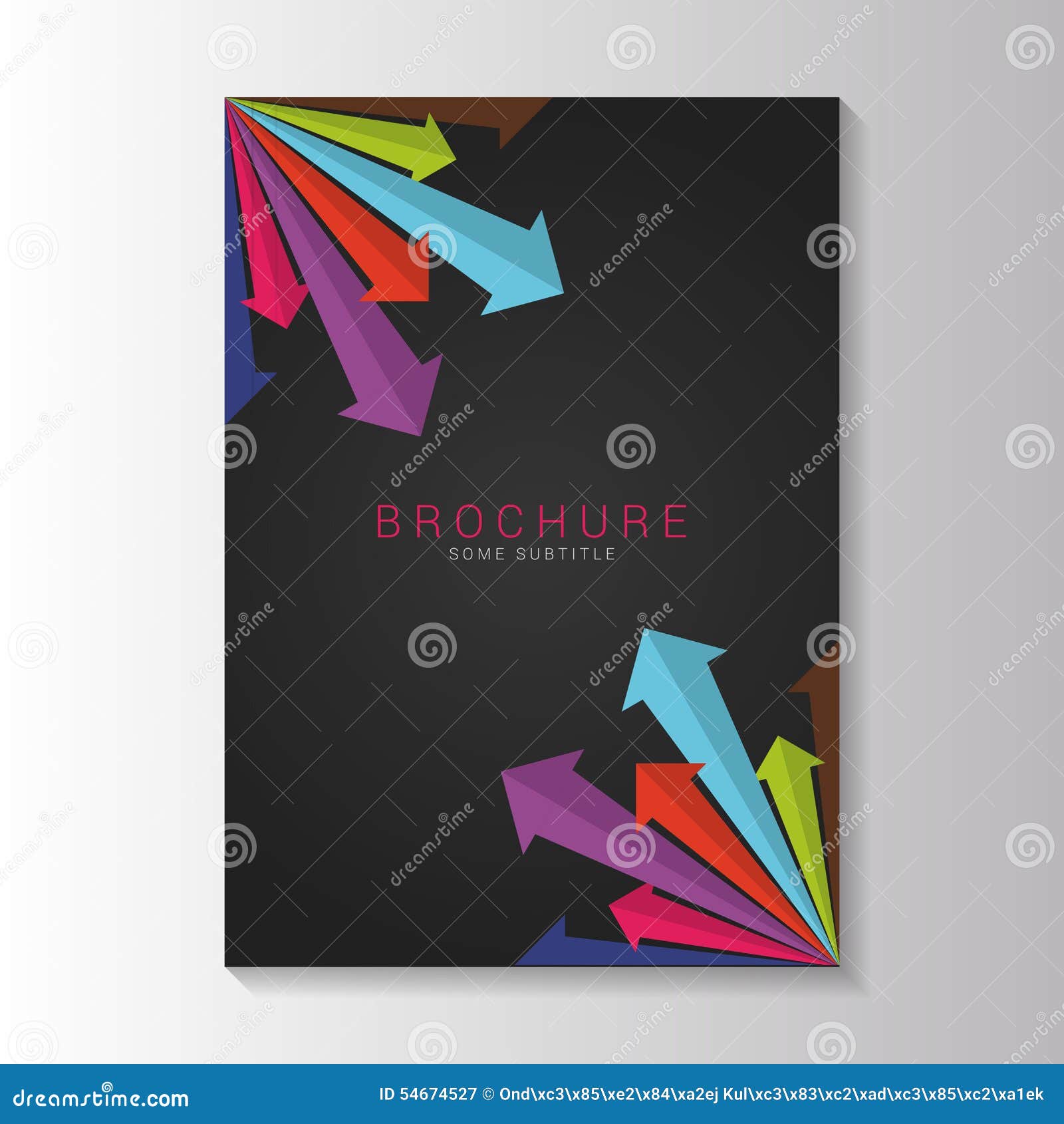Brochure Template Design with Arrows. Vector Stock Vector ...
