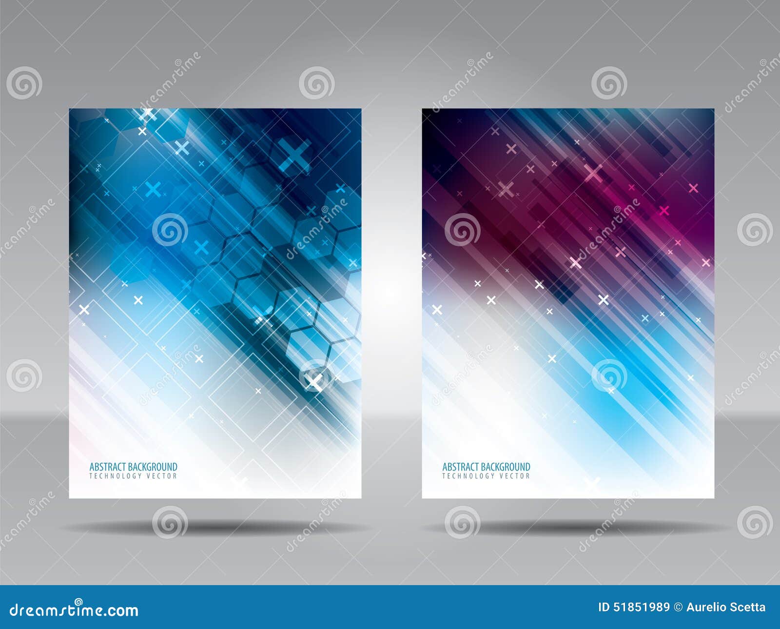 Brochure Template, Flyer, Card or Banner of Technology and Commu Stock ...