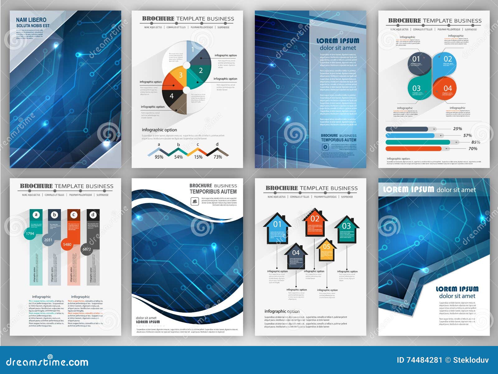 Brochure Template with Infographic Elements Stock Vector - Illustration ...