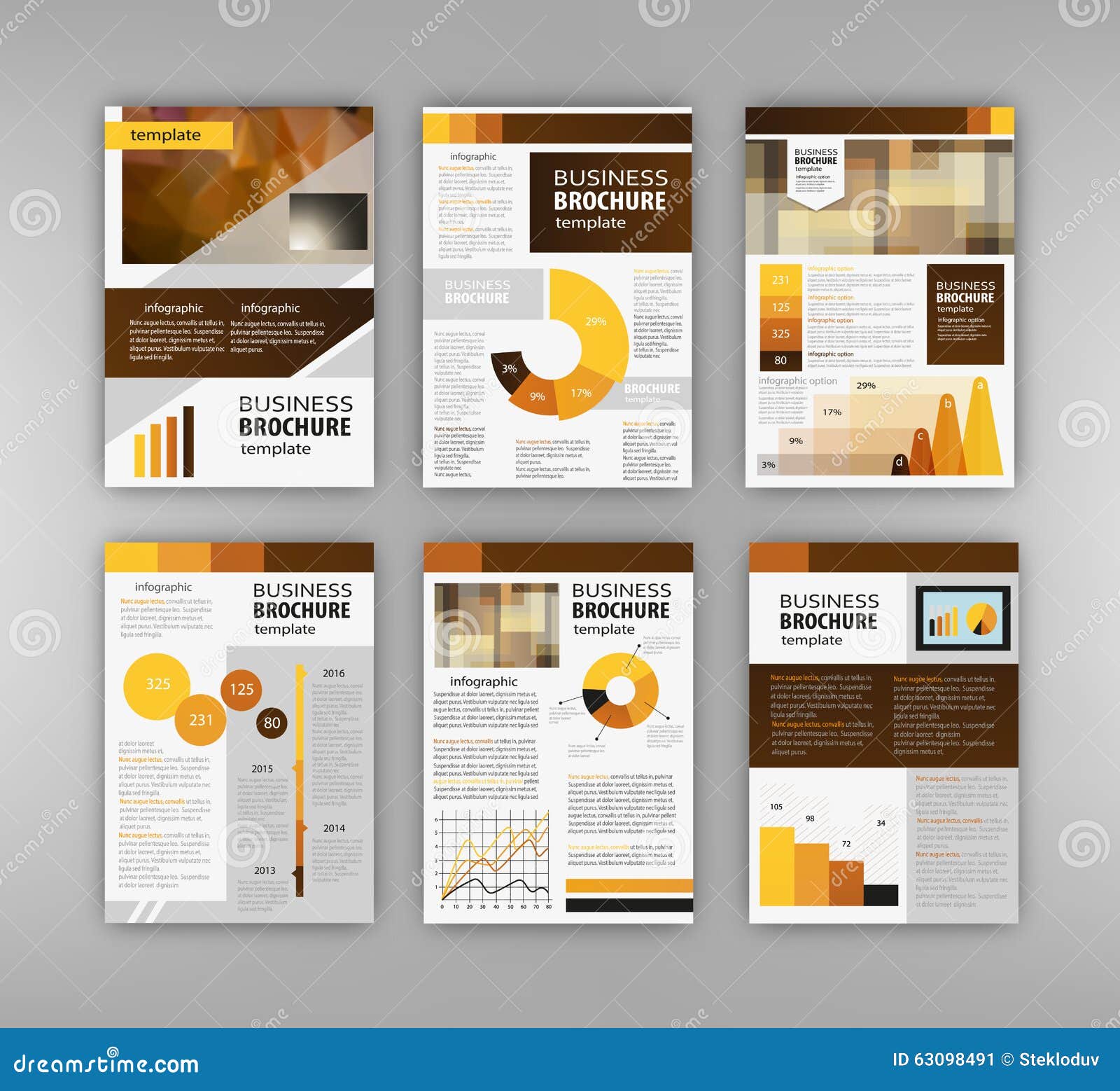 Brochure Template with Infographics Element Stock Vector - Illustration ...