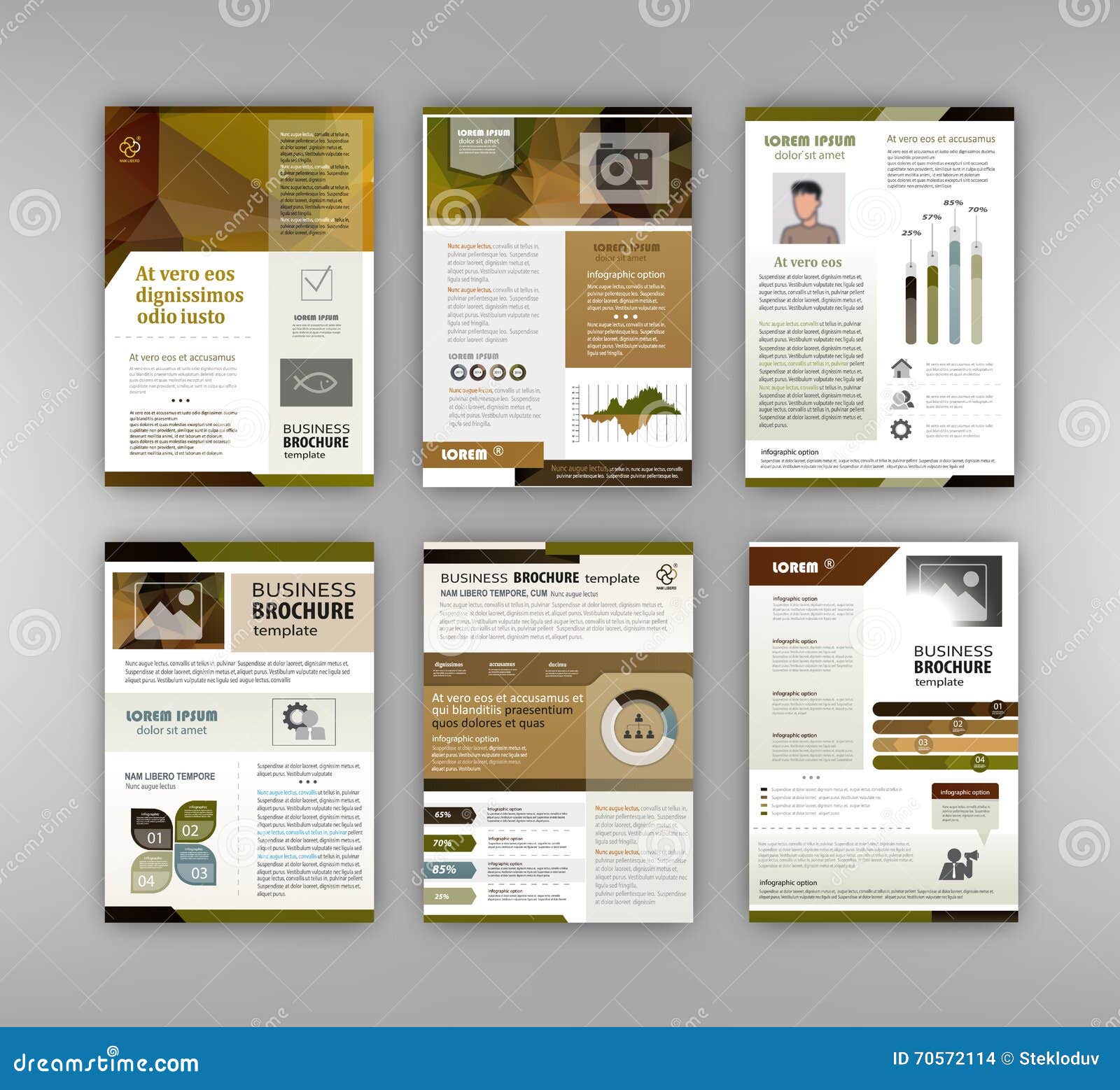 Brochure Template with Infographics Element Stock Vector - Illustration ...