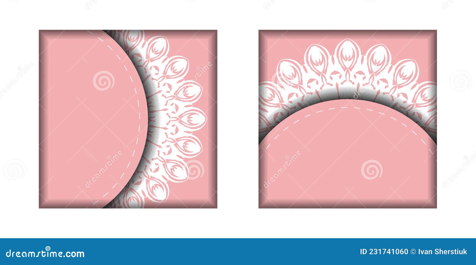 Brochure Template Pink Color with Abstract White Pattern for Your ...