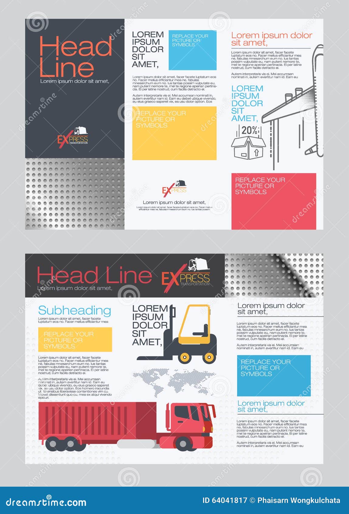 Brochure transportation stock vector. Illustration of brochure - 64041817