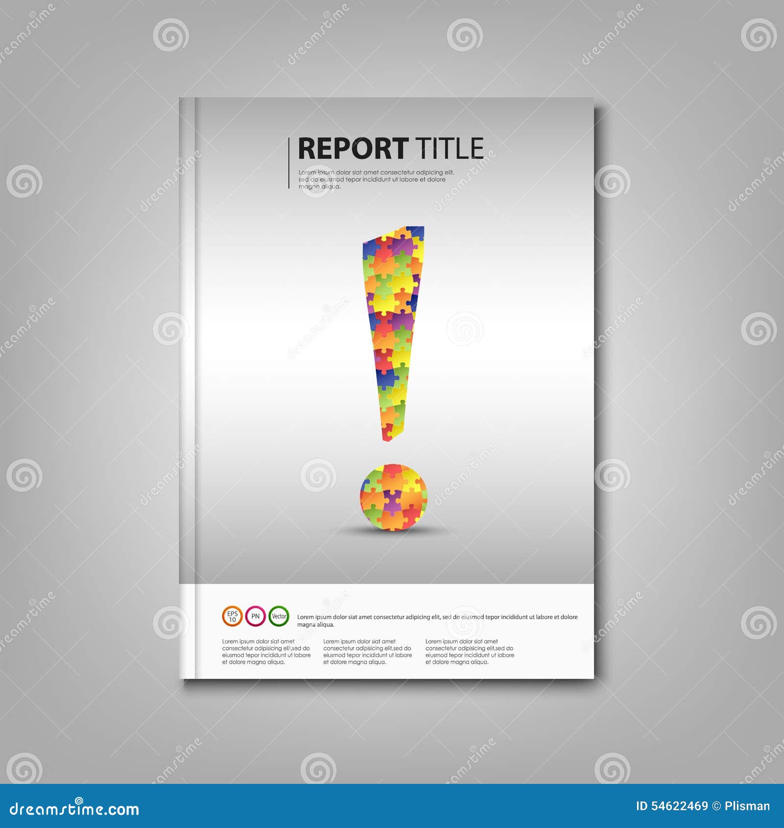Brochures Book with Colored Exclamation Template Stock Vector ...