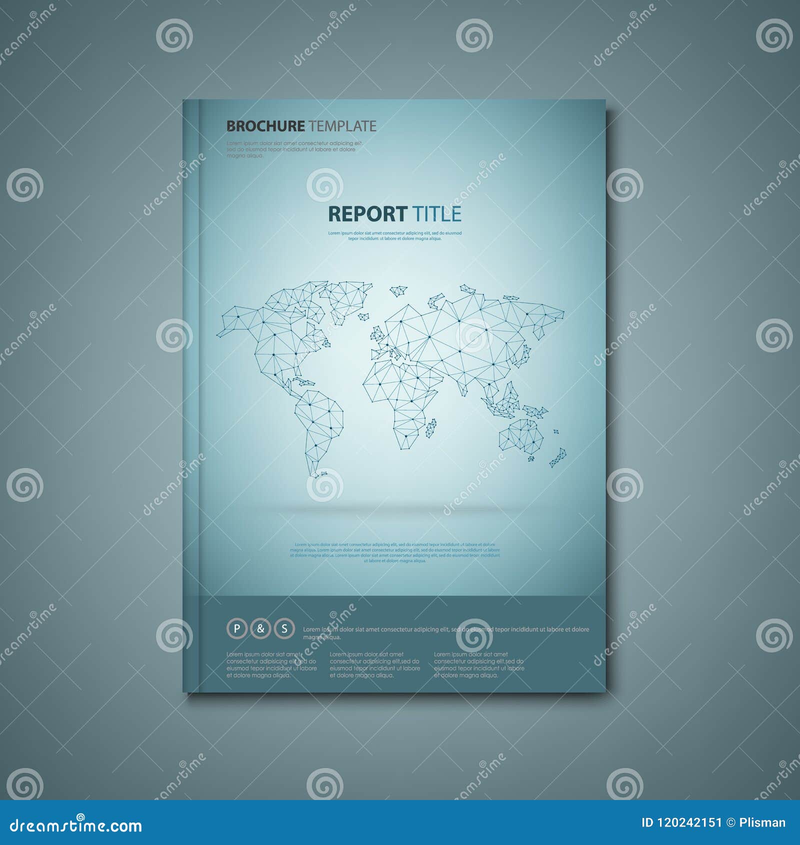 Brochures Book or Flyer with Abstract Map of the World Stock Vector ...
