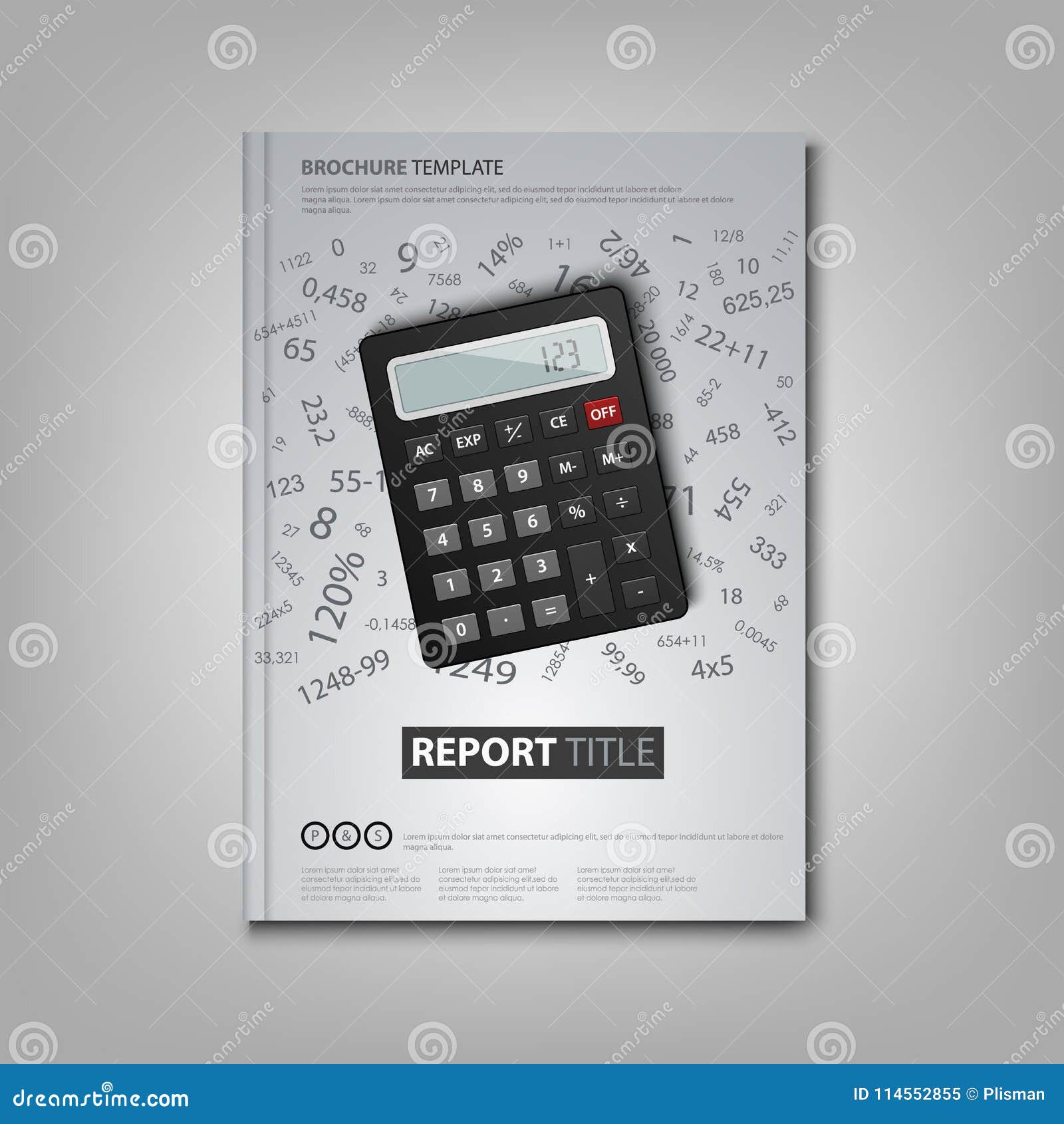 Brochures Book or Flyer with Calculator and Numbers on Background Stock ...