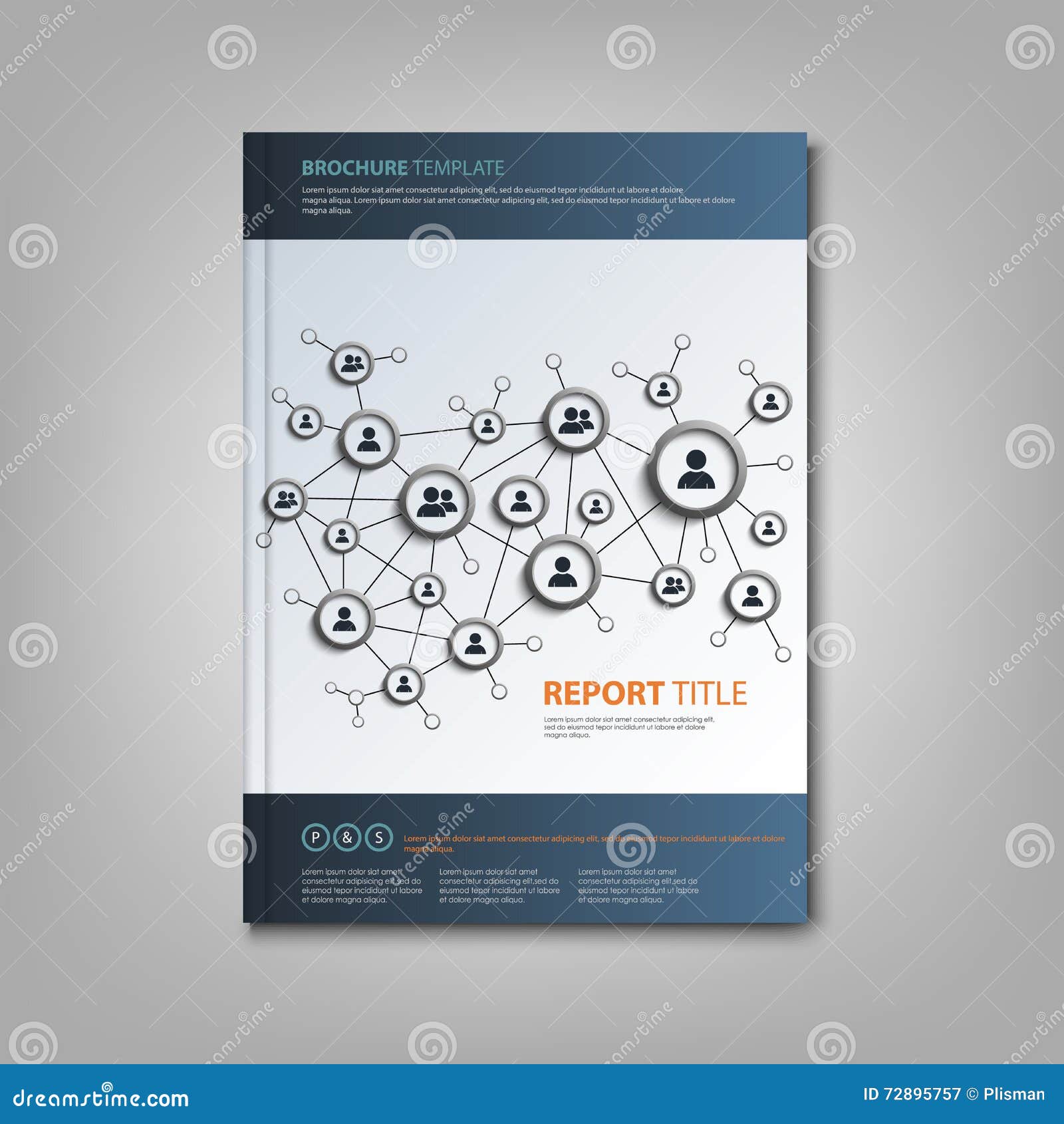 Brochures Book or Flyer with Connection Design Template Stock Vector ...