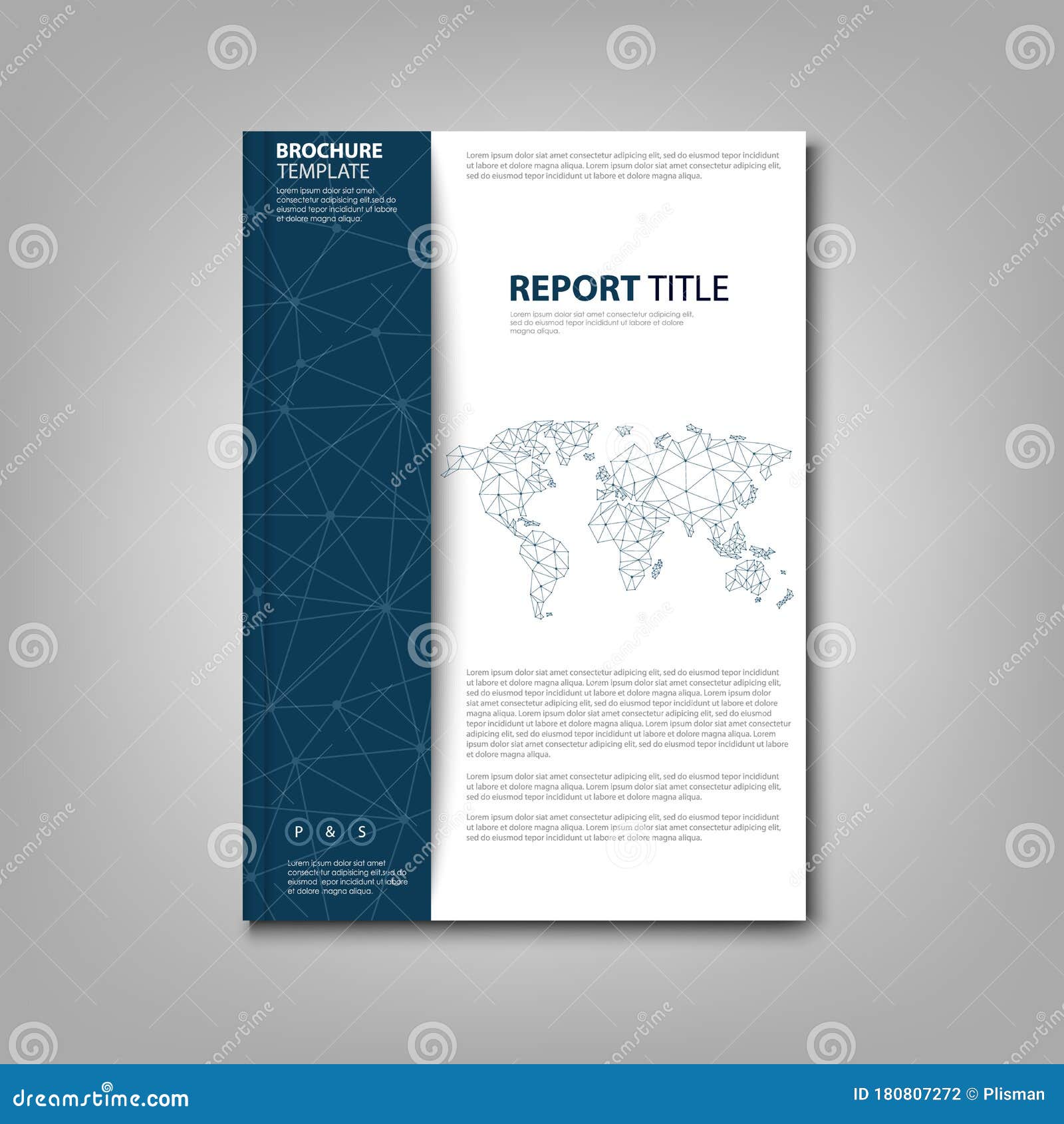 Brochures Book or Flyer with Connection Design and World Map Stock ...