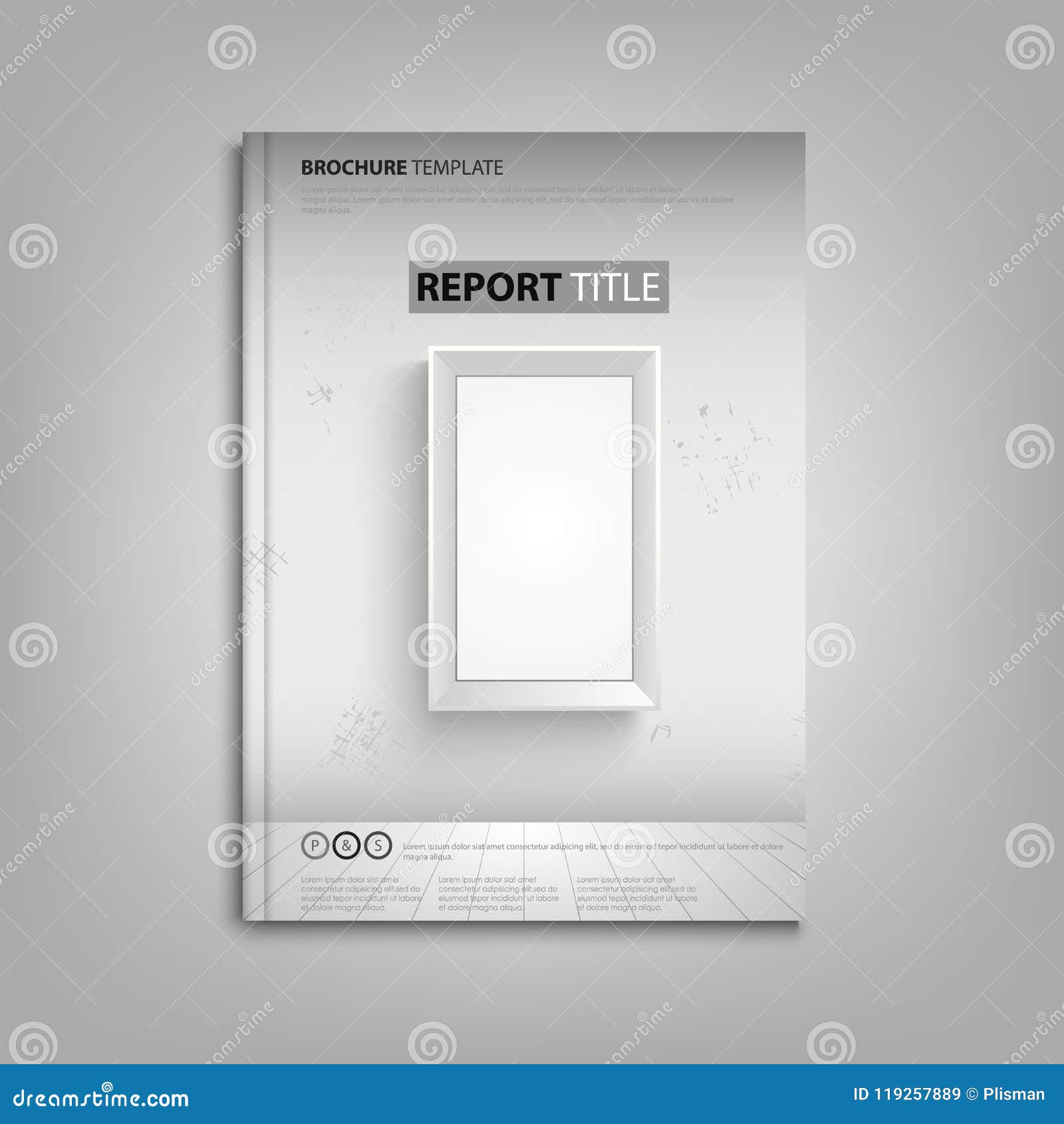 Brochures Book or Flyer with Empty Frame on the Wall Stock Vector ...